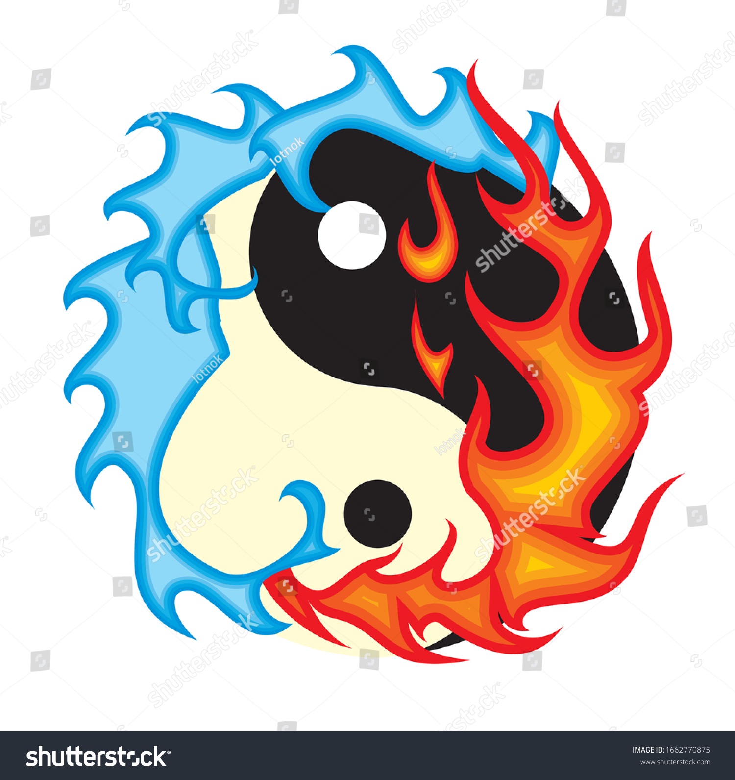 Fire Water Circle Vector Illustration Stock Vector (Royalty Free ...