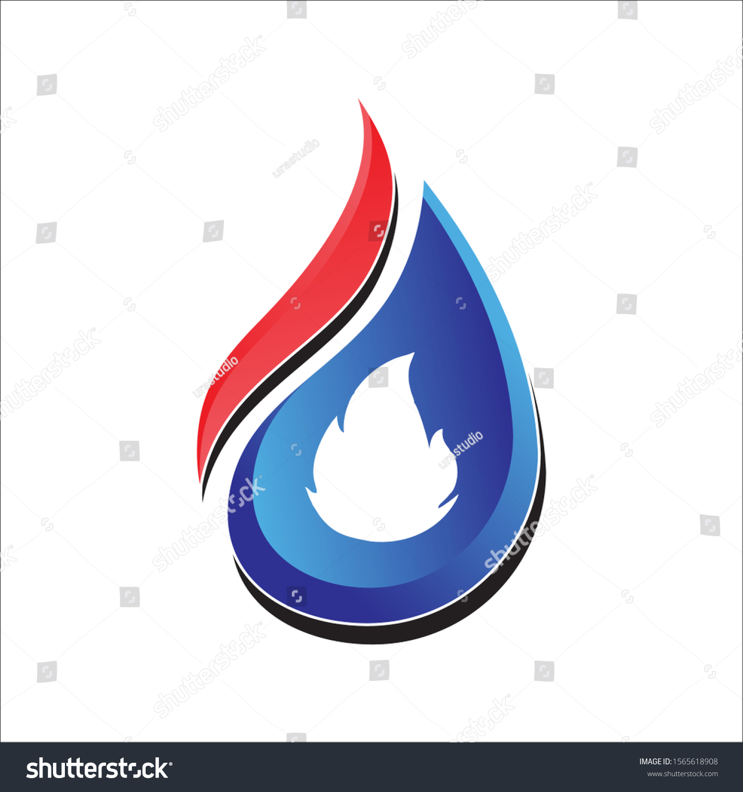 Fire Water Logo Icon Vector Stock Vector (Royalty Free) 1565618908 ...