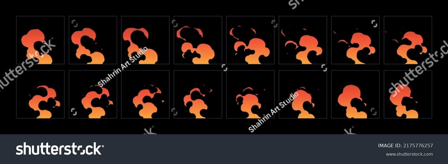 Fire Animation Camp Fire Sprites Animation Stock Vector (Royalty Free ...