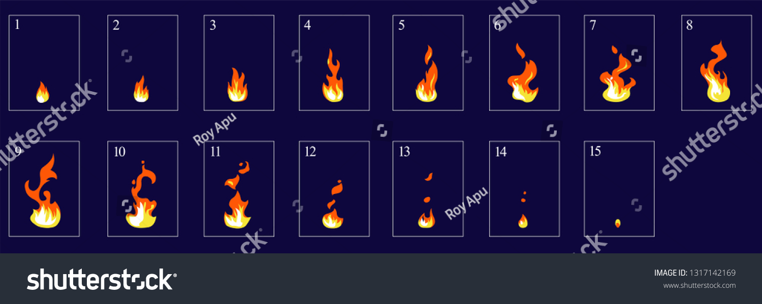 Fire Animation Fire Animation Sprites Torch Stock Vector (Royalty Free ...