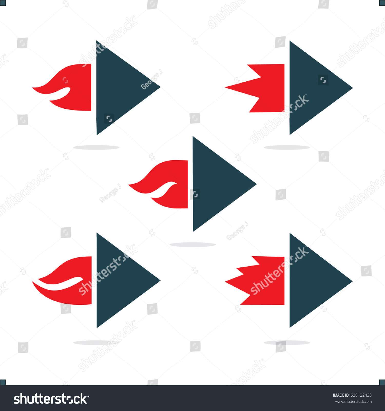 Fire Arrows Vector Outline Icon Set Stock Vector (Royalty Free ...