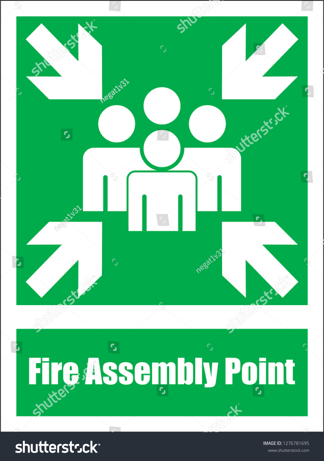 Fire Assembly Point Sign Stock Vector (Royalty Free) 1276781695