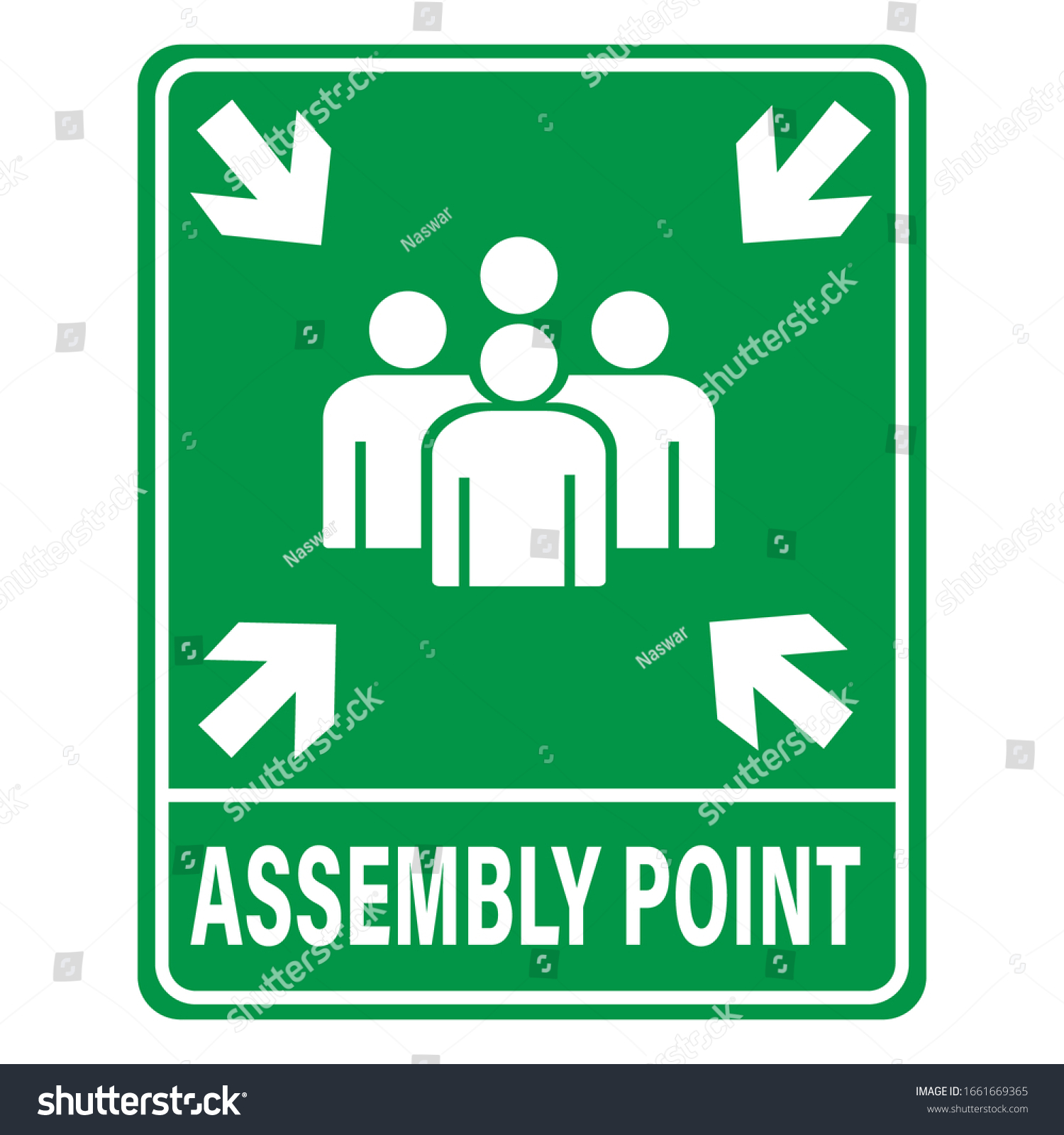 Fire Assembly Point Vector Signage Illustration Stock Vector (Royalty ...