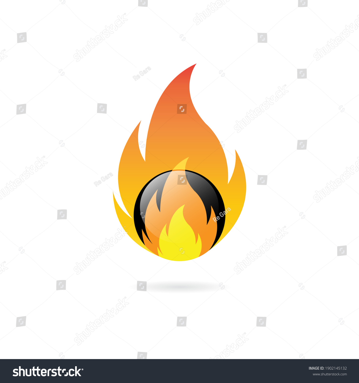 Fire Ball Design Vector Illustration Isolated Stock Vector (Royalty ...