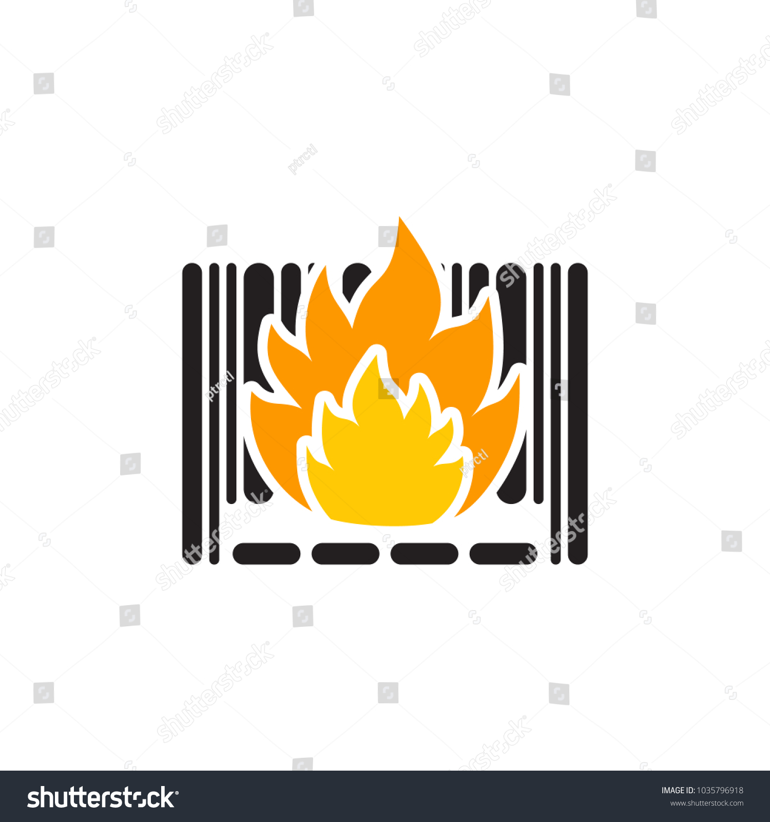 Fire Barcode Logo Icon Design Stock Vector (Royalty Free) 1035796918