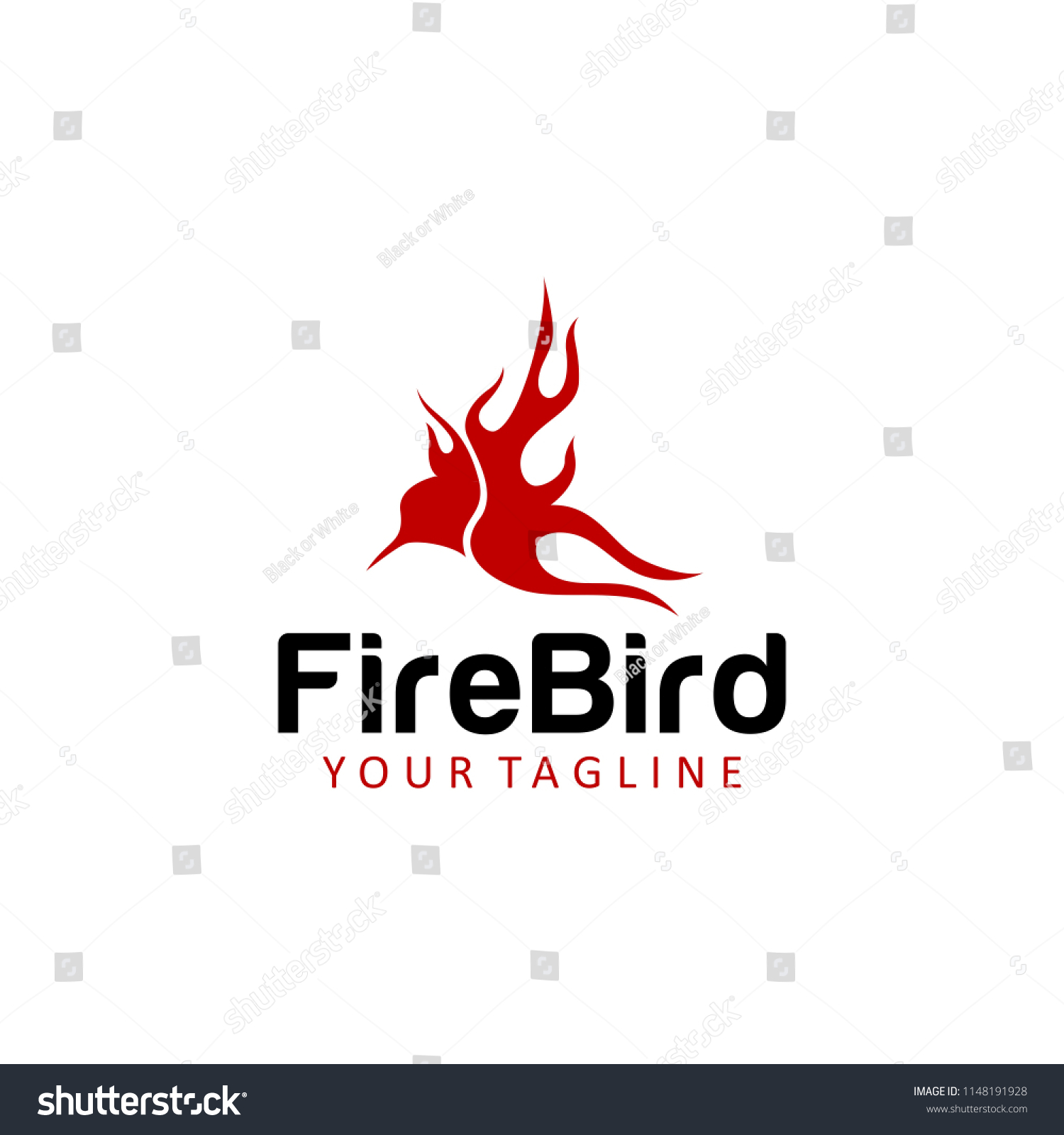 Fire Bird Logo Design Stock Vector (Royalty Free) 1148191928