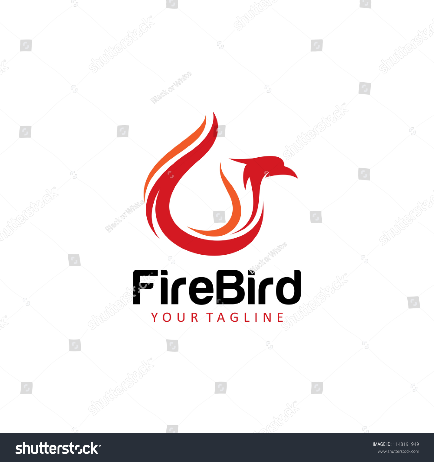 Fire Bird Logo Design Stock Vector (Royalty Free) 1148191949