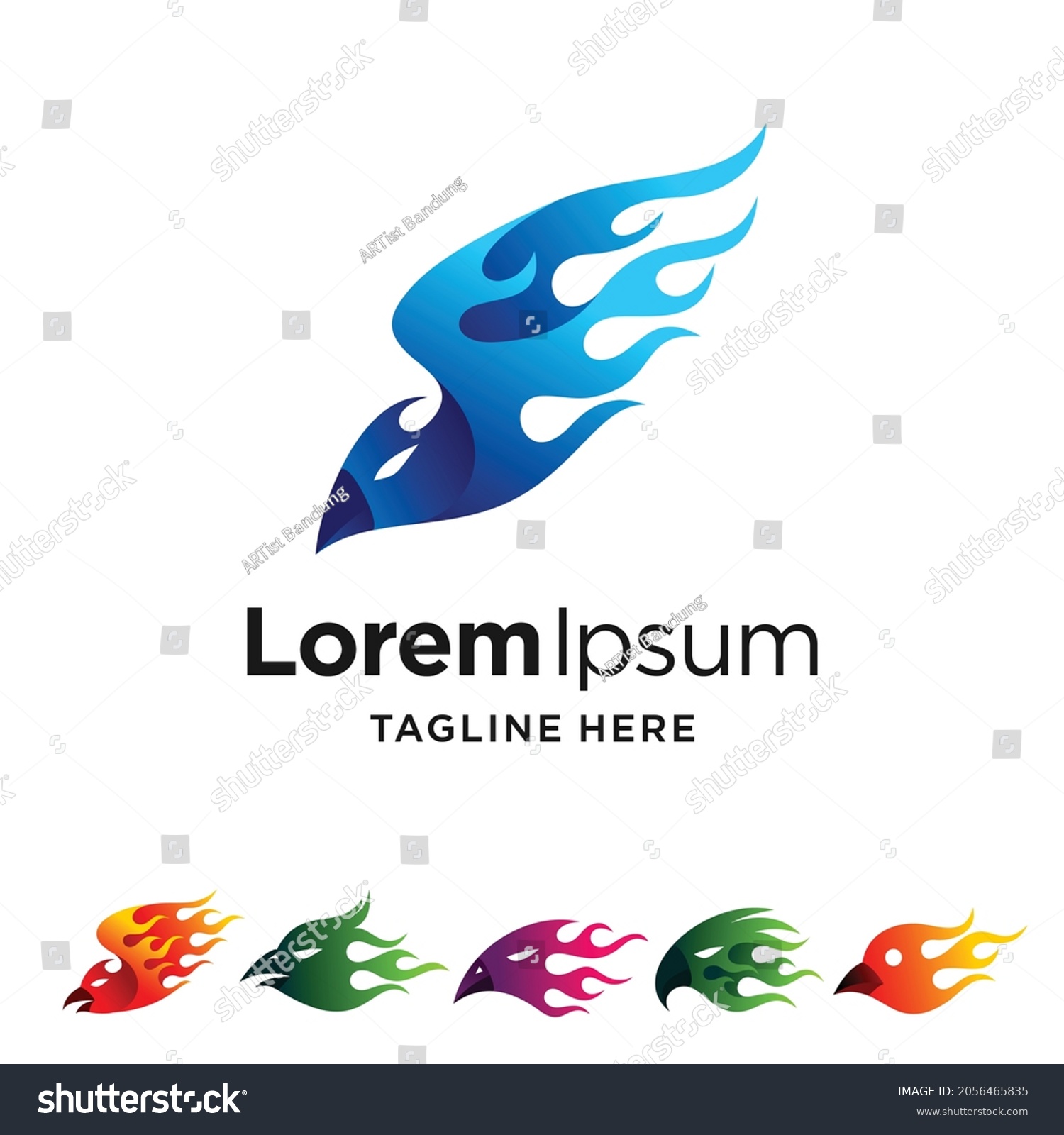 Fire Bird Logo Multiple Concept Stock Vector (Royalty Free) 2056465835 ...