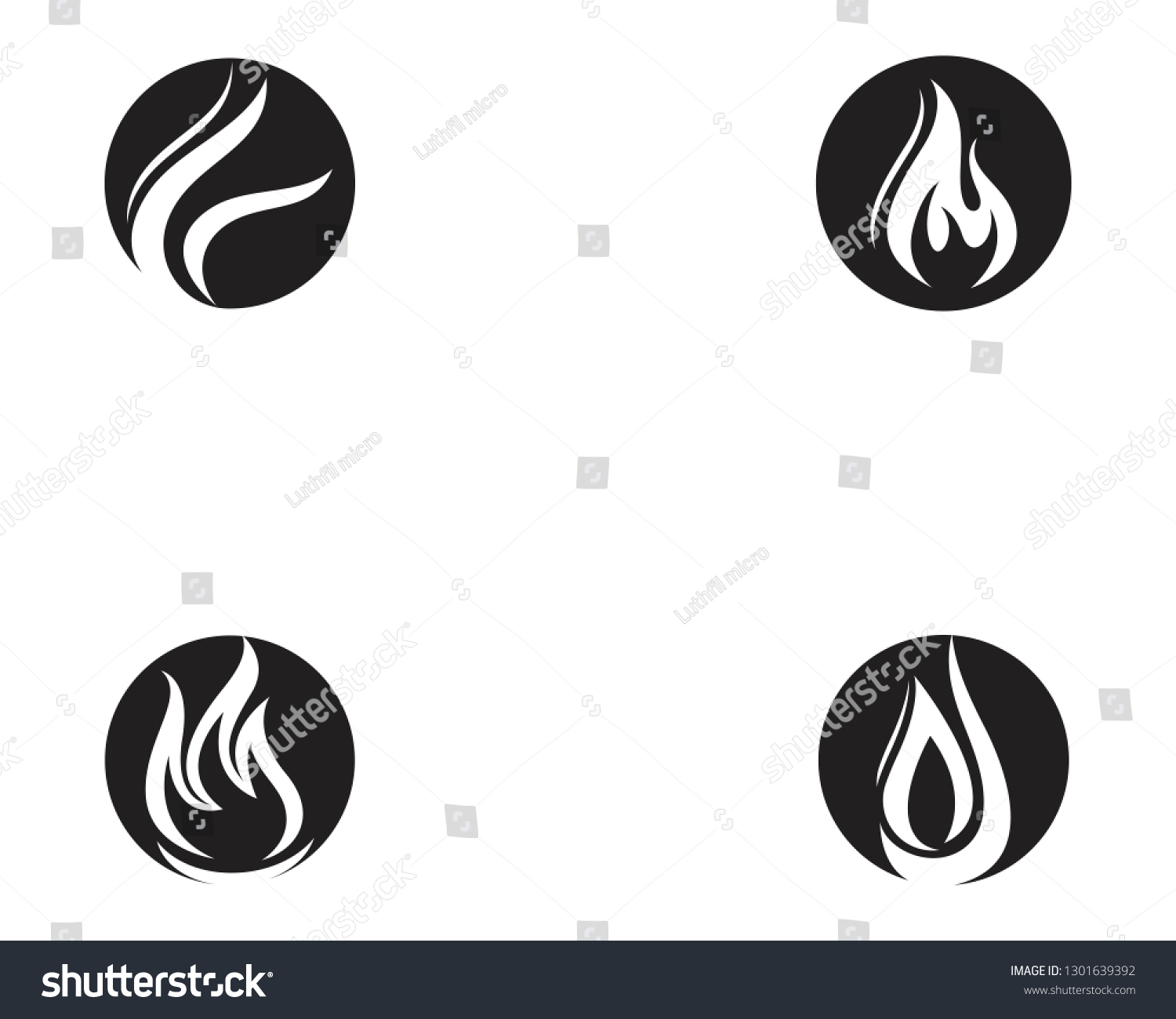 Fire Black Logo Design Vector Stock Vector (Royalty Free) 1301639392 ...