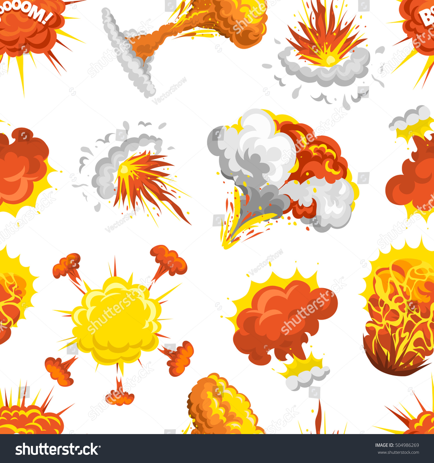 Fire Bomb Explosion Boom Effect Seamless Stock Vector 504986269 ...