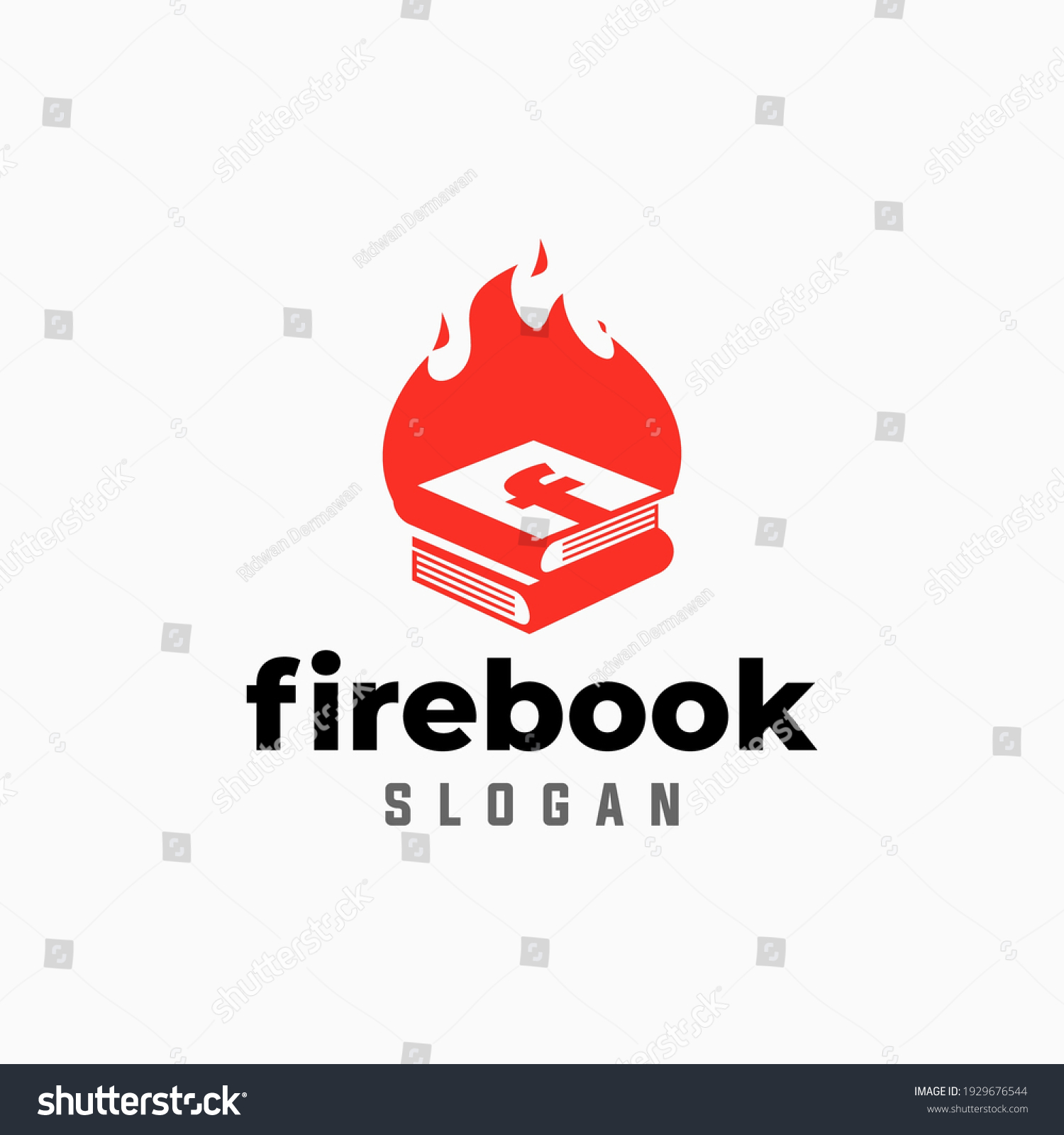 Fire Book Logo Castle Red Stock Vector (Royalty Free) 1929676544 ...