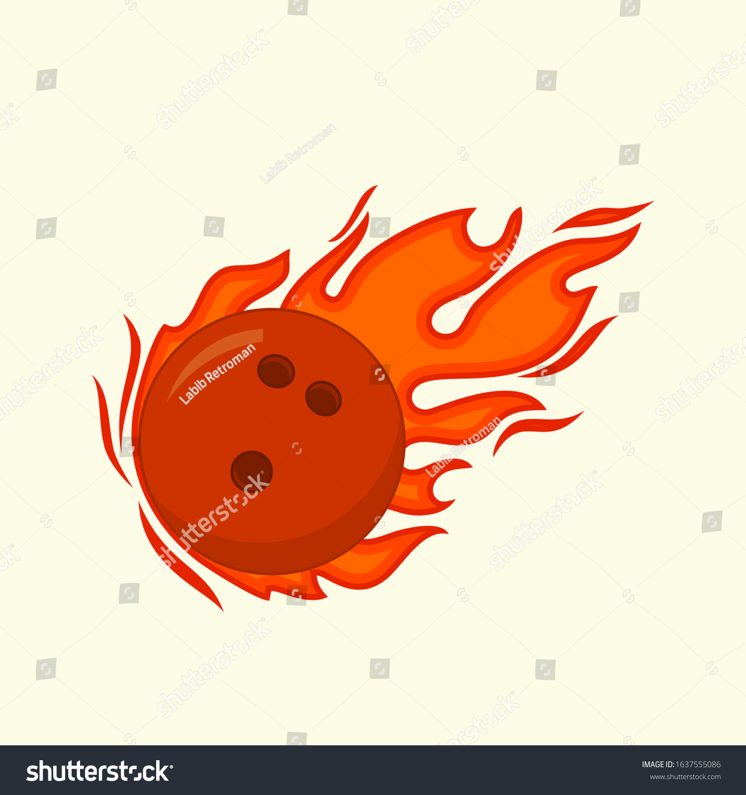 Fire Bowling Ball Vector Illustration Template Stock Vector (Royalty ...