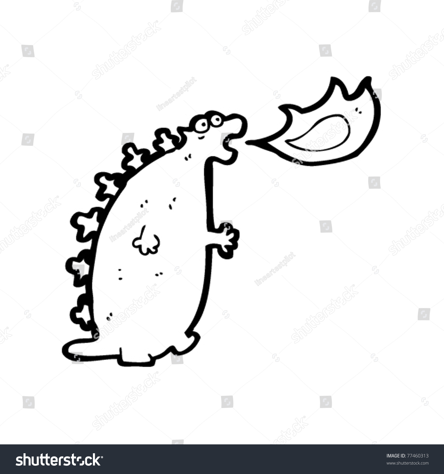 Fire Breathing Monster Cartoon Stock Vector (Royalty Free) 77460313 ...