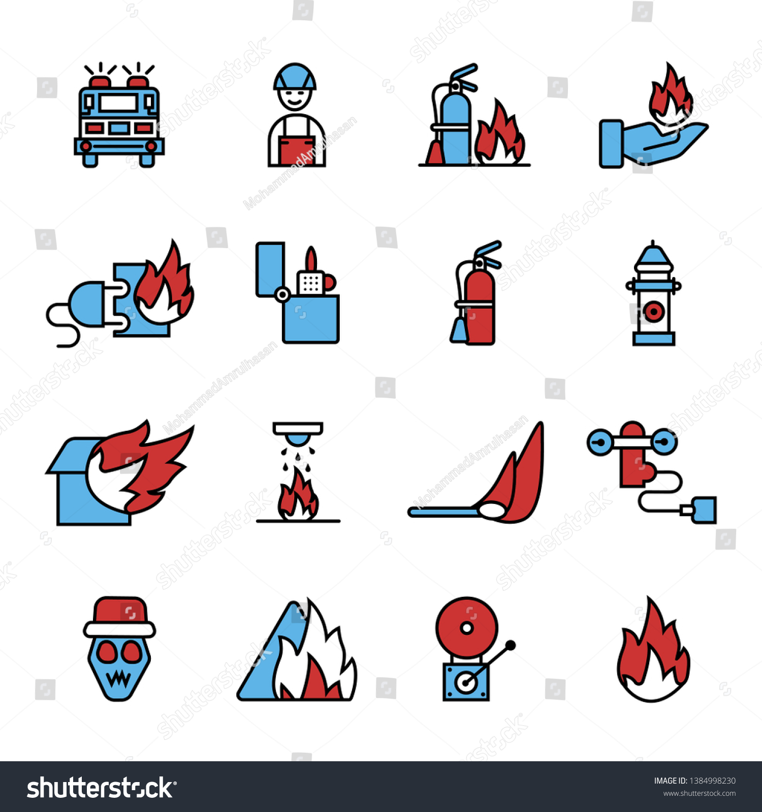 Fire Brigade Icon Vector Sign Symbol Stock Vector (Royalty Free ...