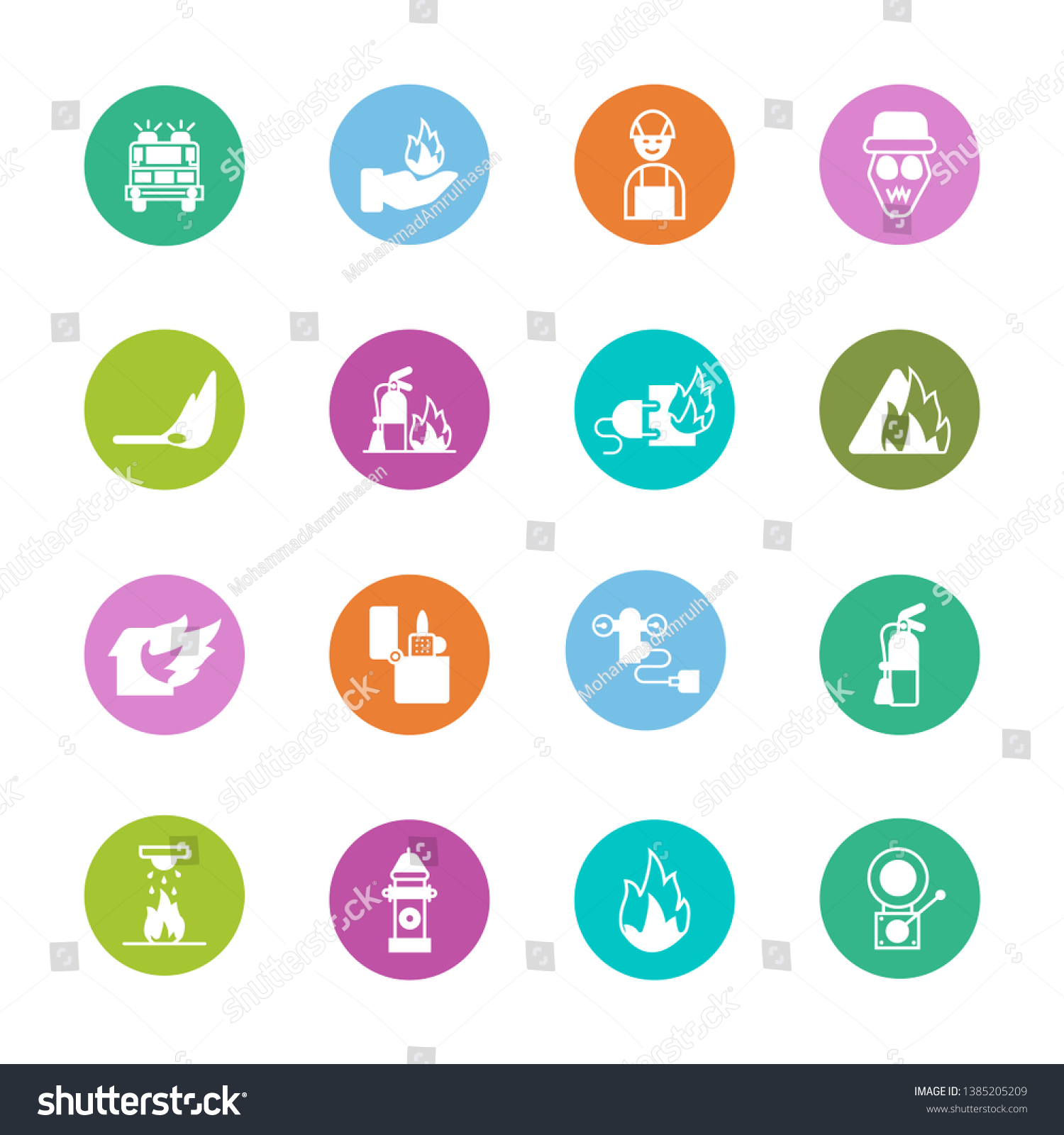 Fire Brigade Icon Vector Sign Symbol Stock Vector (Royalty Free) 1385205209