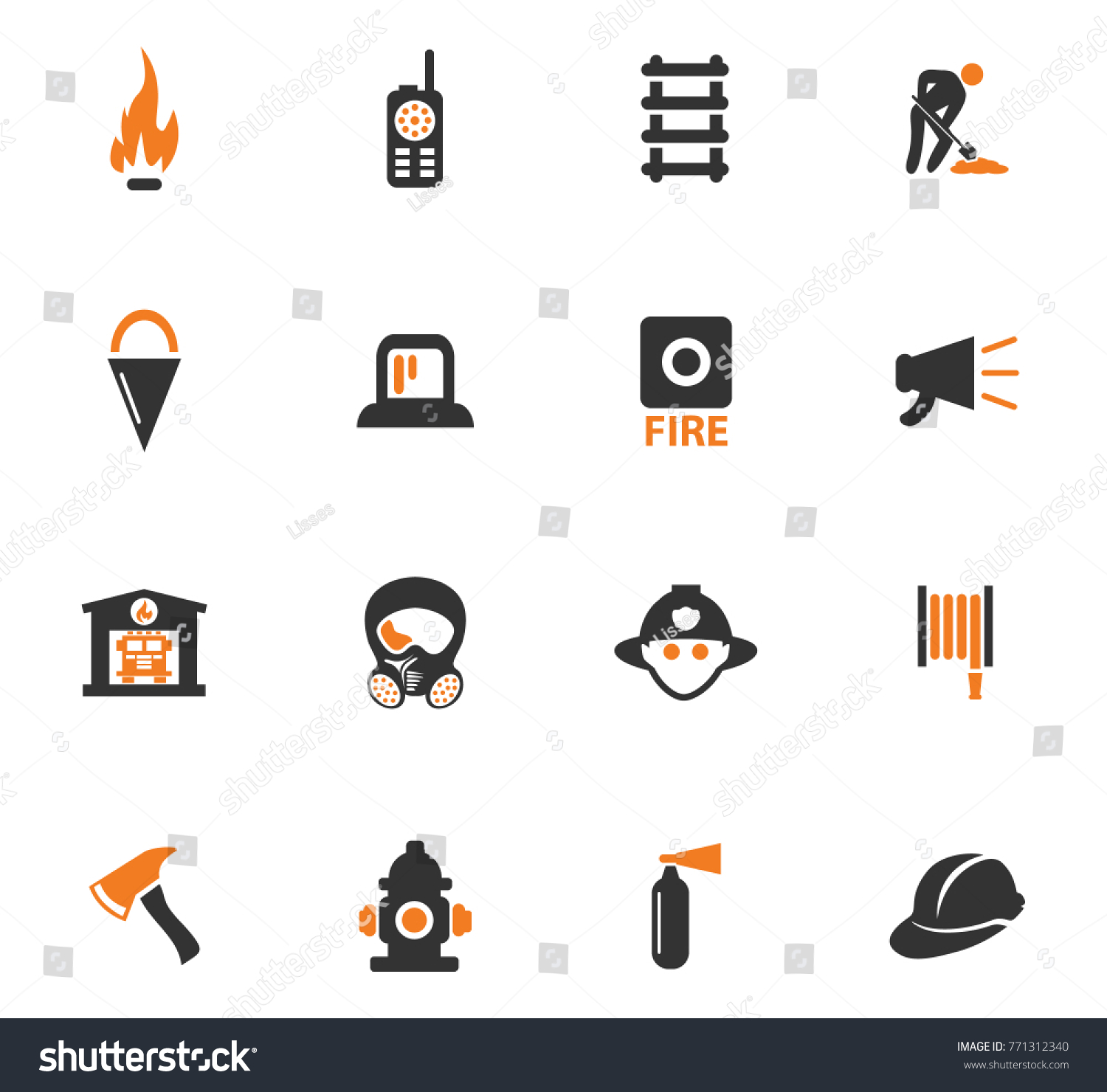 Firebrigade Vector Icons User Interface Design Stock Vector (Royalty ...