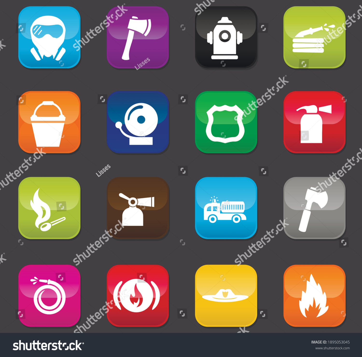 Firebrigade Vector Icons User Interface Design Stock Vector (Royalty ...