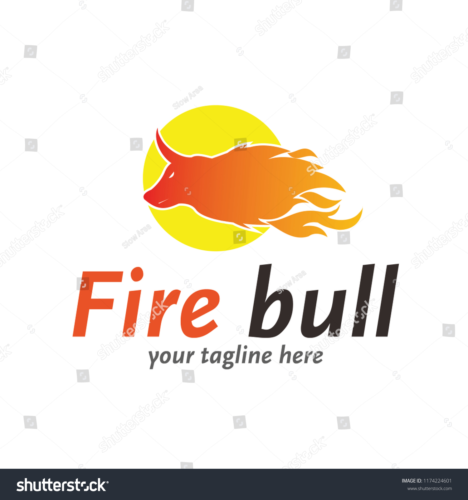 Fire Bull Logo Stock Vector (Royalty Free) 1174224601 | Shutterstock