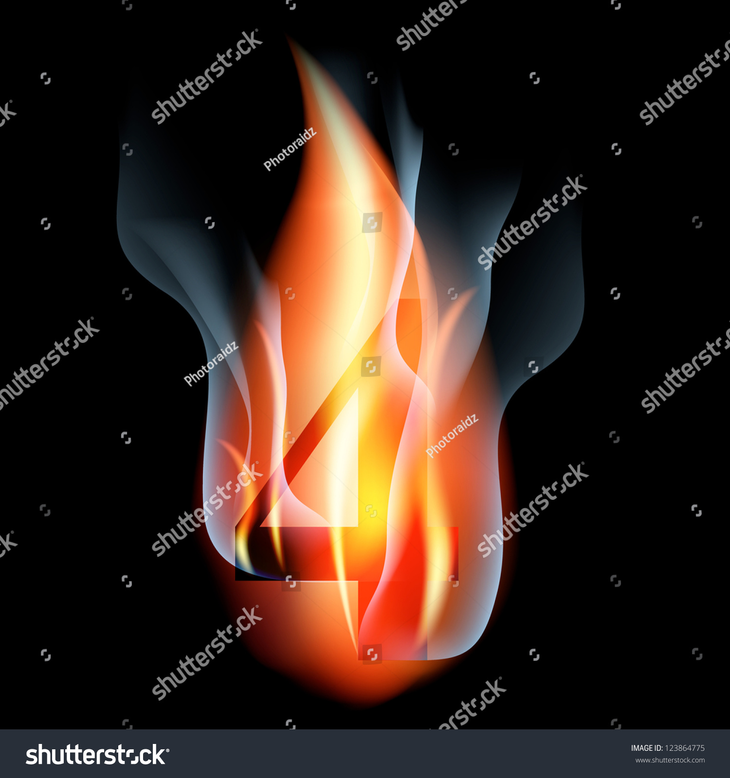 Fire Burning Arabic Number Stock Vector (Royalty Free) 123864775 ...