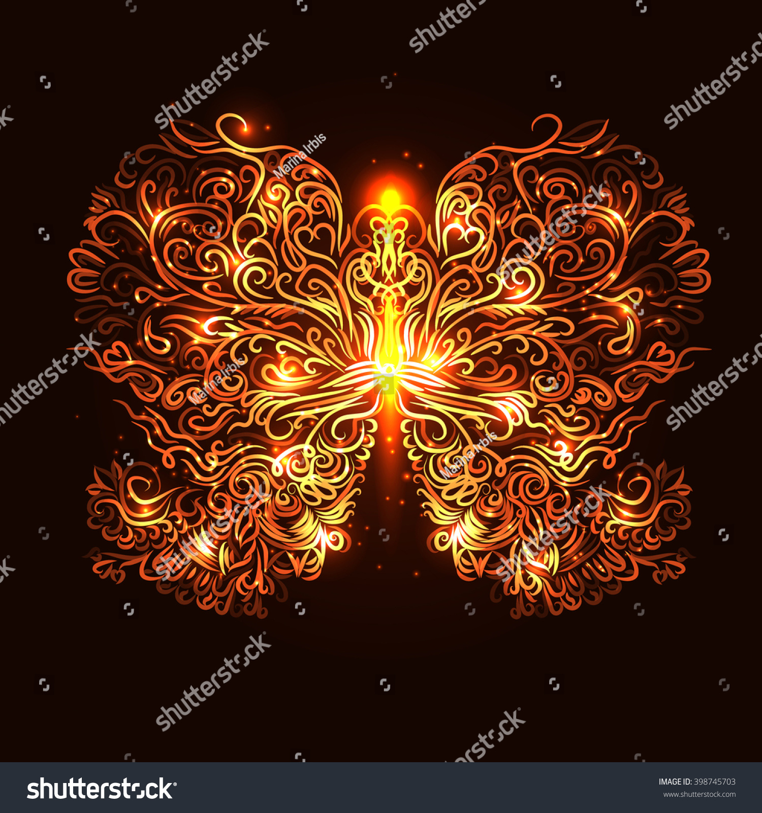 Fire Butterfly Your Design Stock Vector (Royalty Free) 398745703 ...