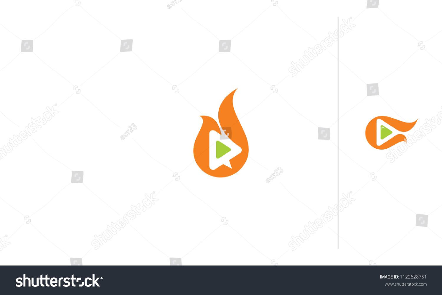 Fire Button Play Logo Icon Vector: vector de stock (libre de regalías ...