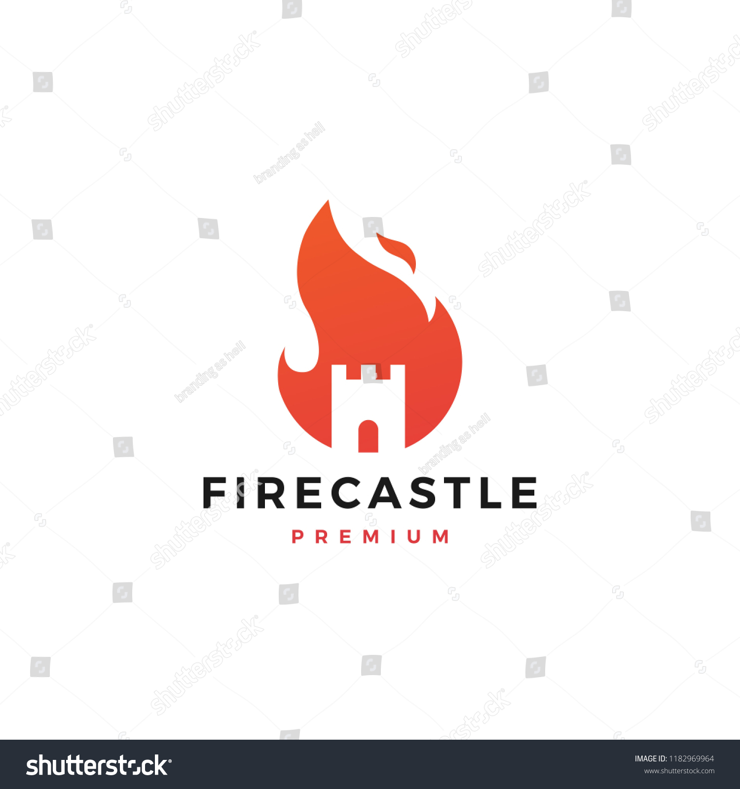 Fire Castle Logo Stock Vector (Royalty Free) 1182969964