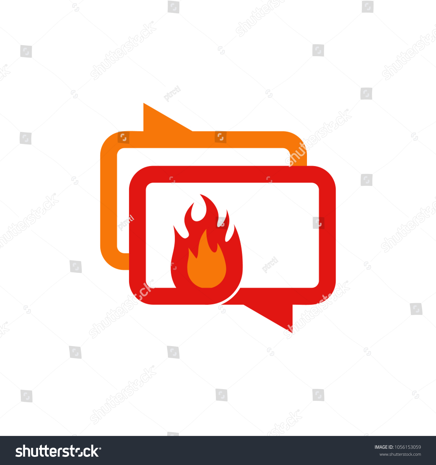 Fire Chat Logo Icon Design Stock Vector (Royalty Free) 1056153059 ...