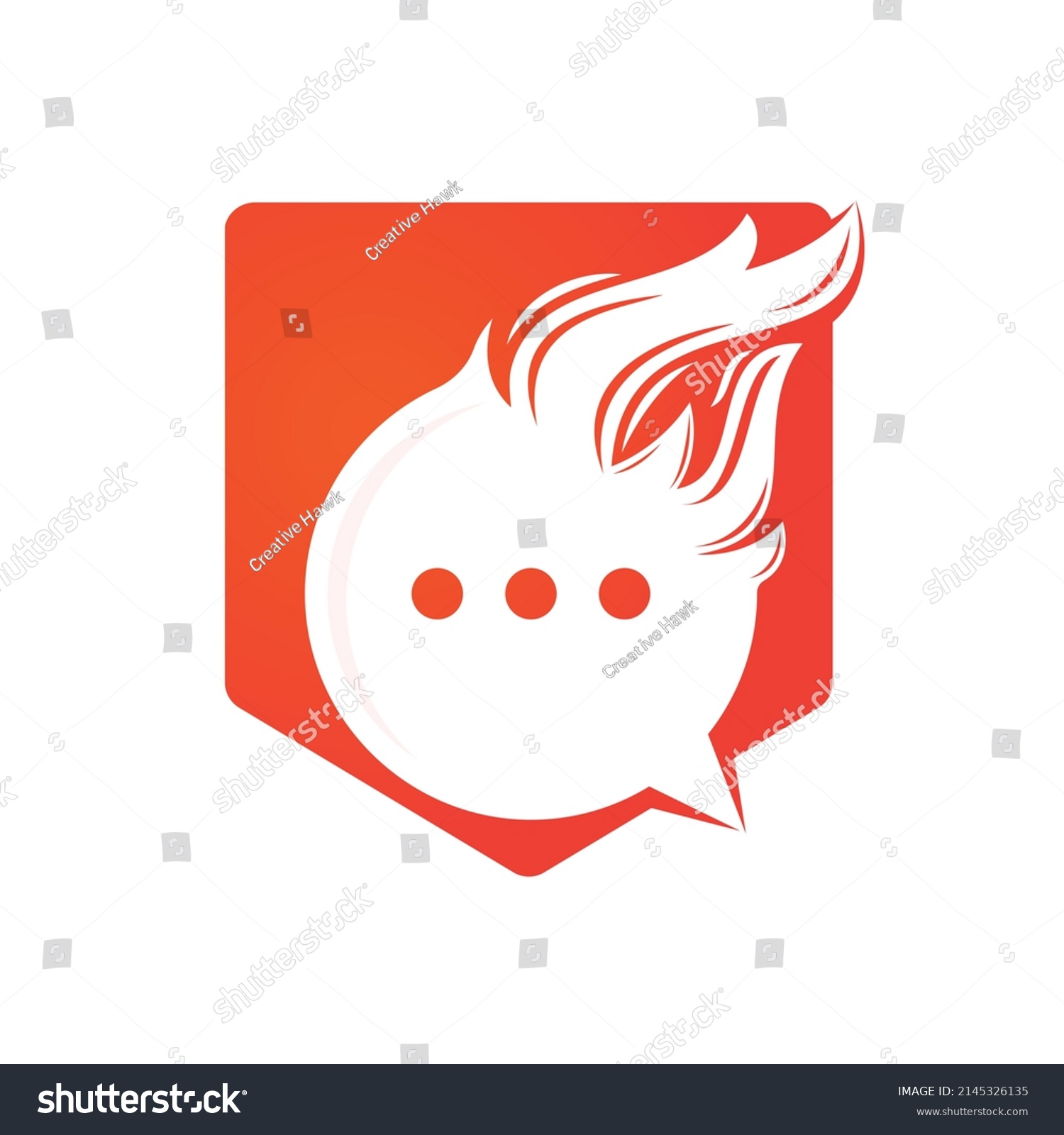 Fire Chat Vector Logo Design Flame Stock Vector (Royalty Free ...