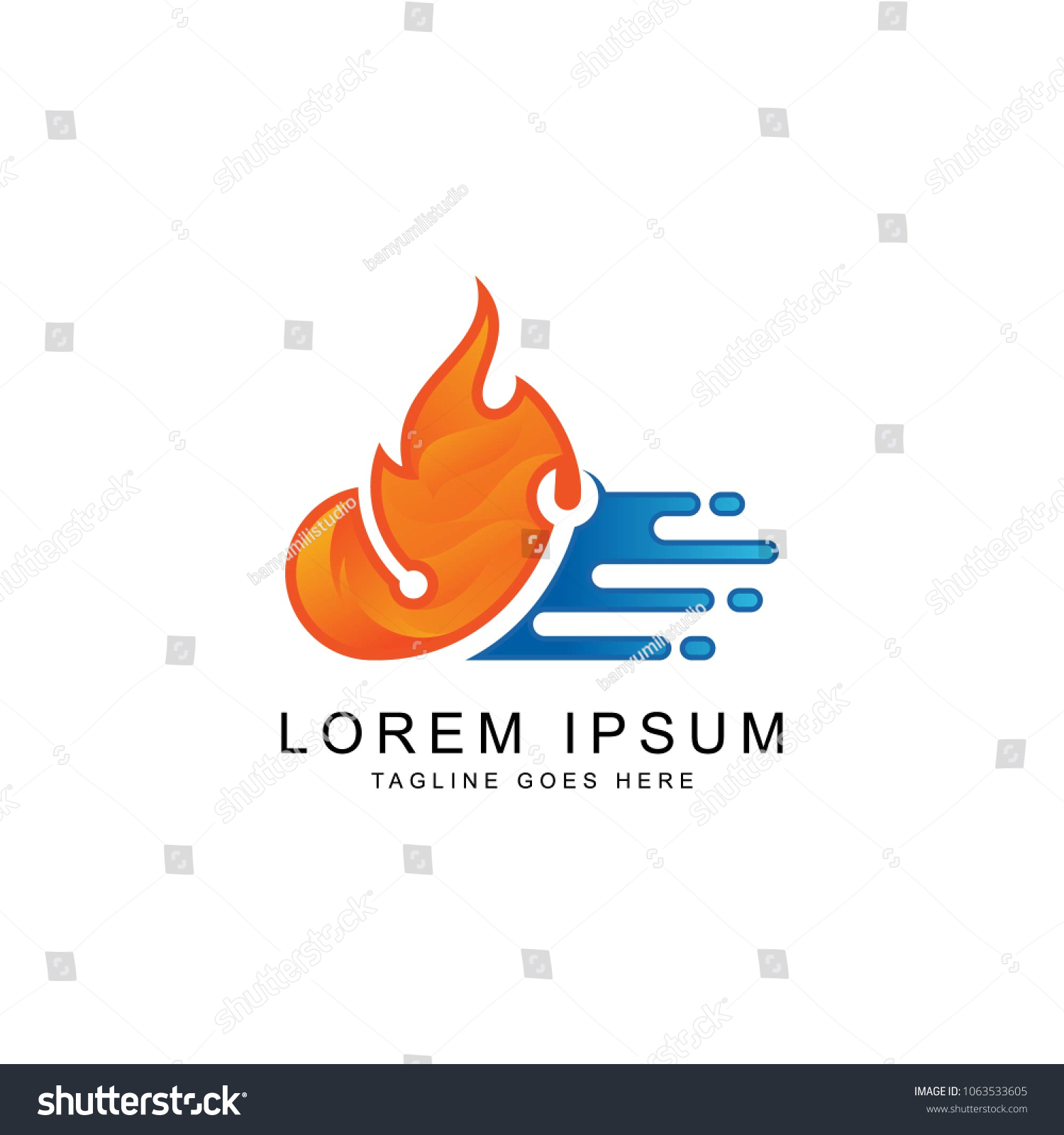 Fire Cloud Logo Template Stock Vector (Royalty Free) 1063533605