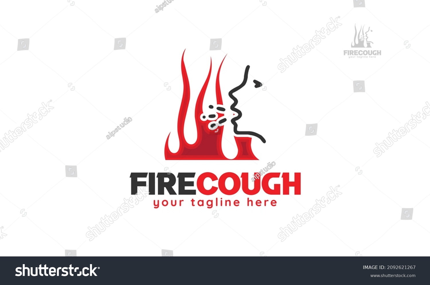 Fire Cough Logo Design Vector Stock Vector (Royalty Free) 2092621267 ...