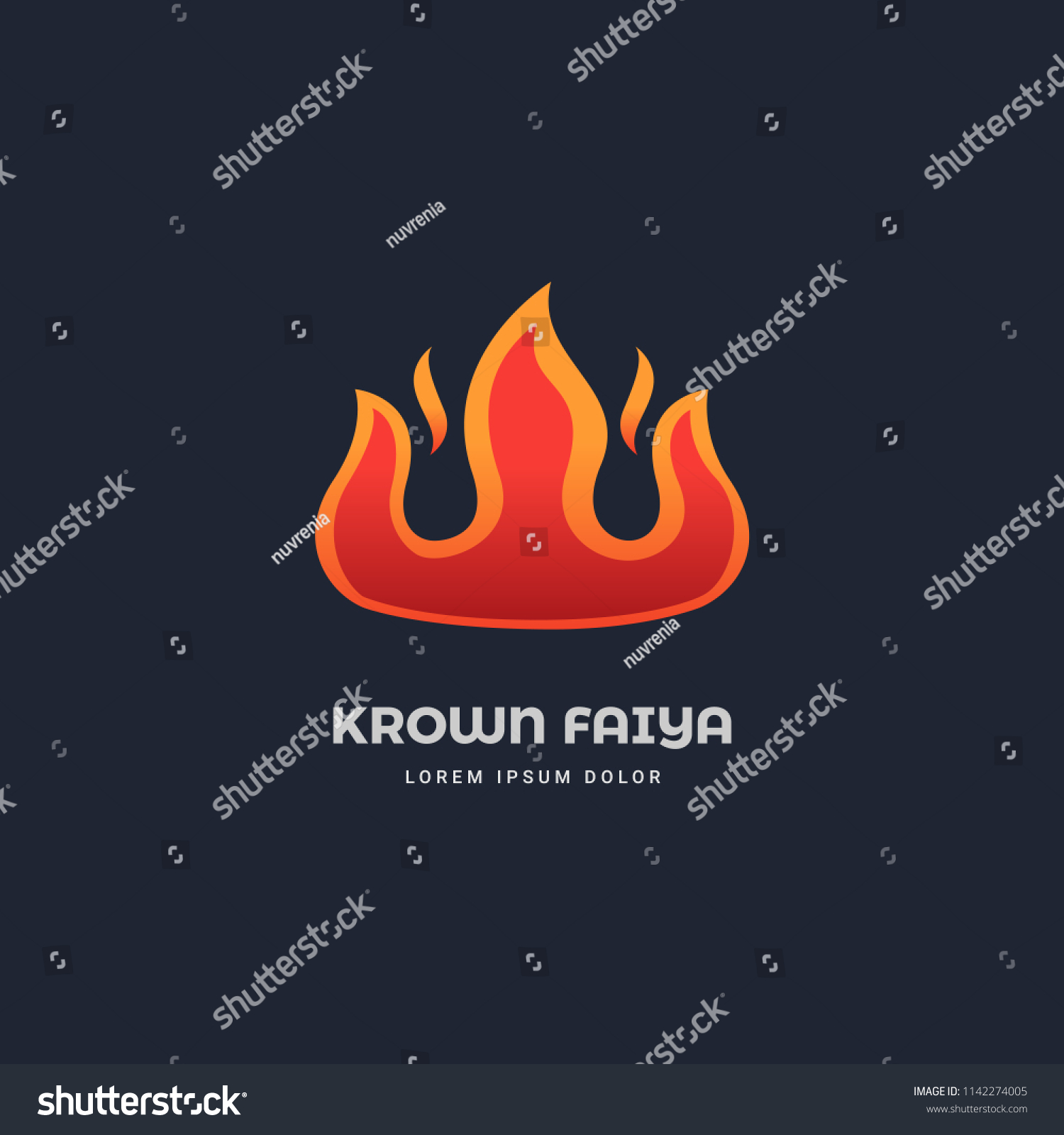 Fire Crown Sign Isolated Vector Illustration Stock Vector (Royalty Free ...