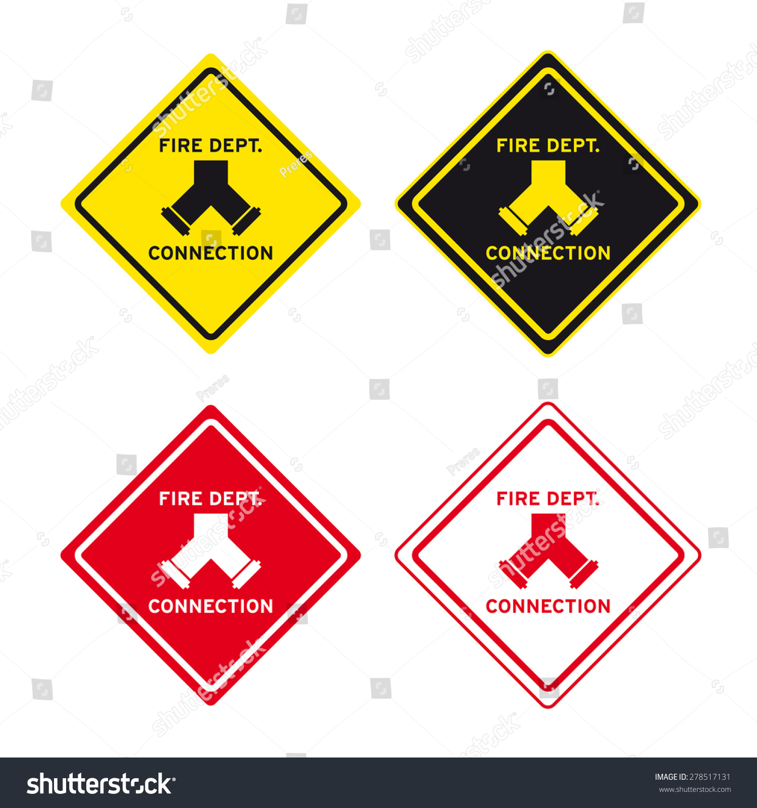 Fire Department Connection Sign Vector Set: vector de stock (libre de ...