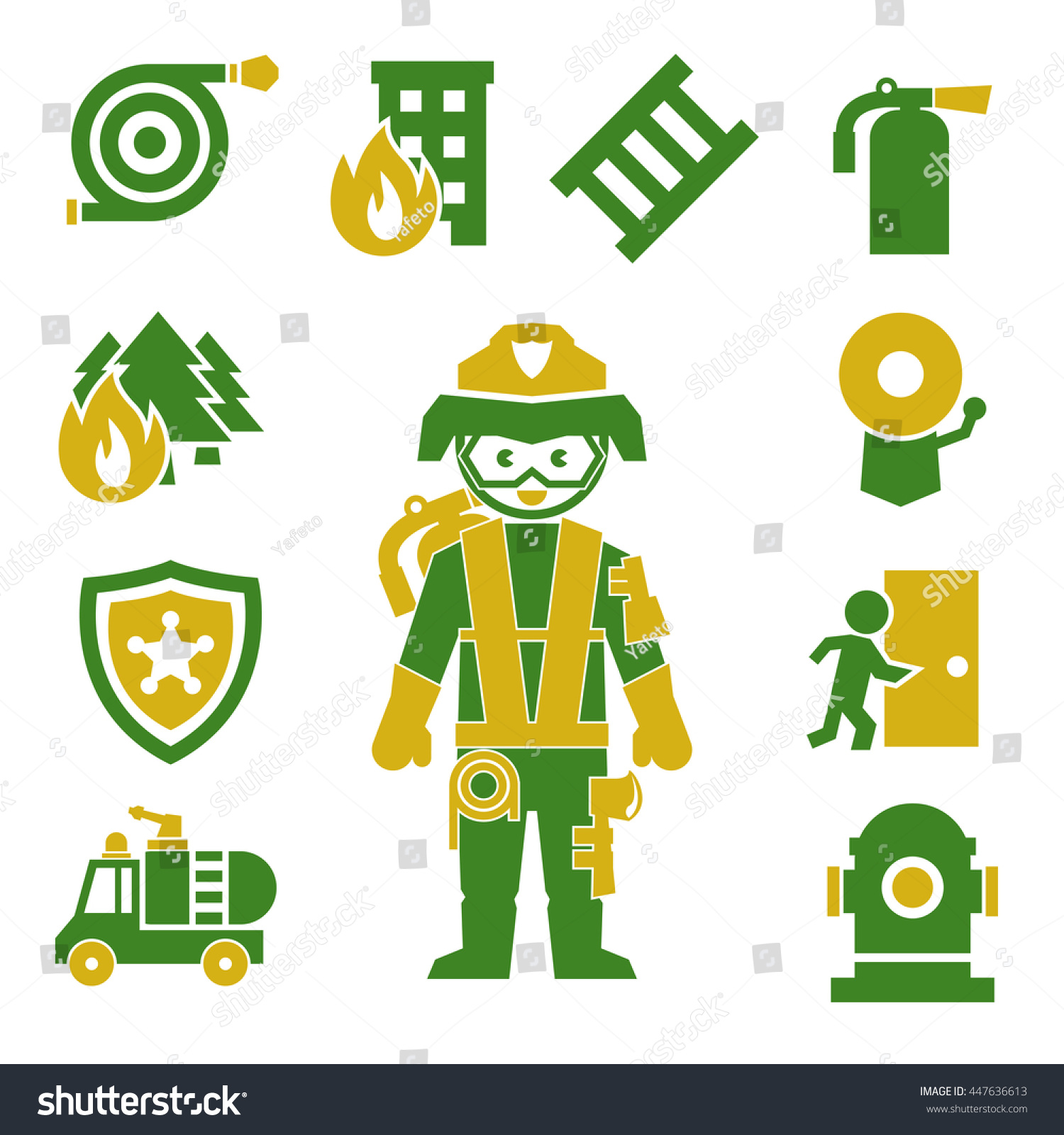 Fire Department Icon Set Stock Vector (Royalty Free) 447636613
