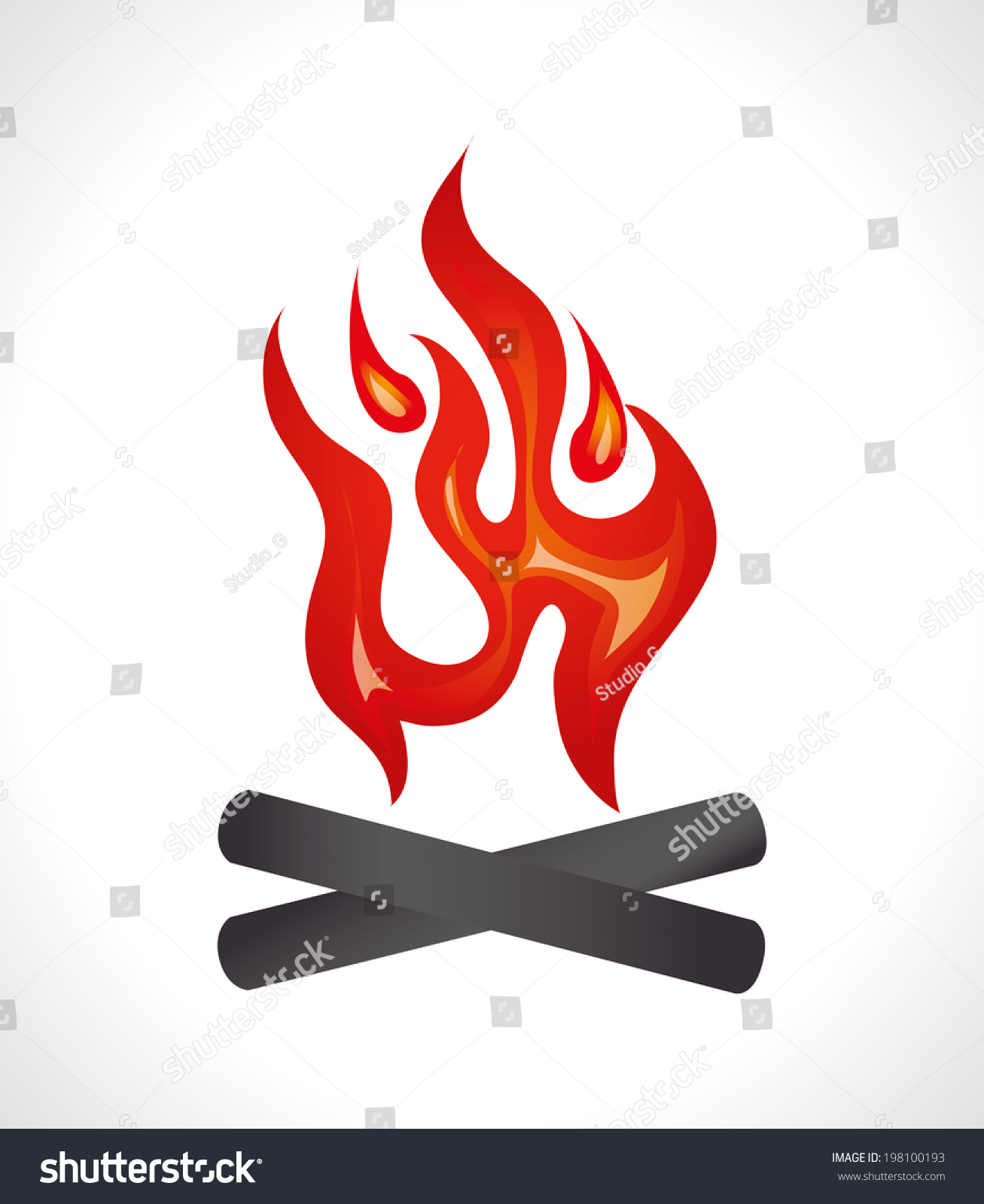 Fire Design Over White Background Vector Stock Vector (Royalty Free ...