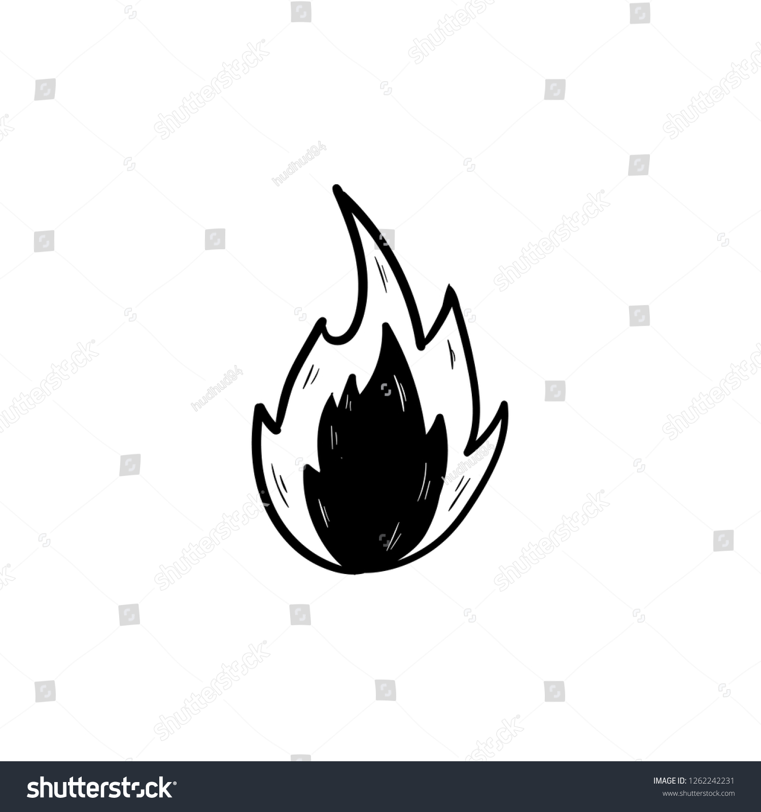 Fire Doodle Logo Icon Vector Drawing Stock Vector (Royalty Free ...