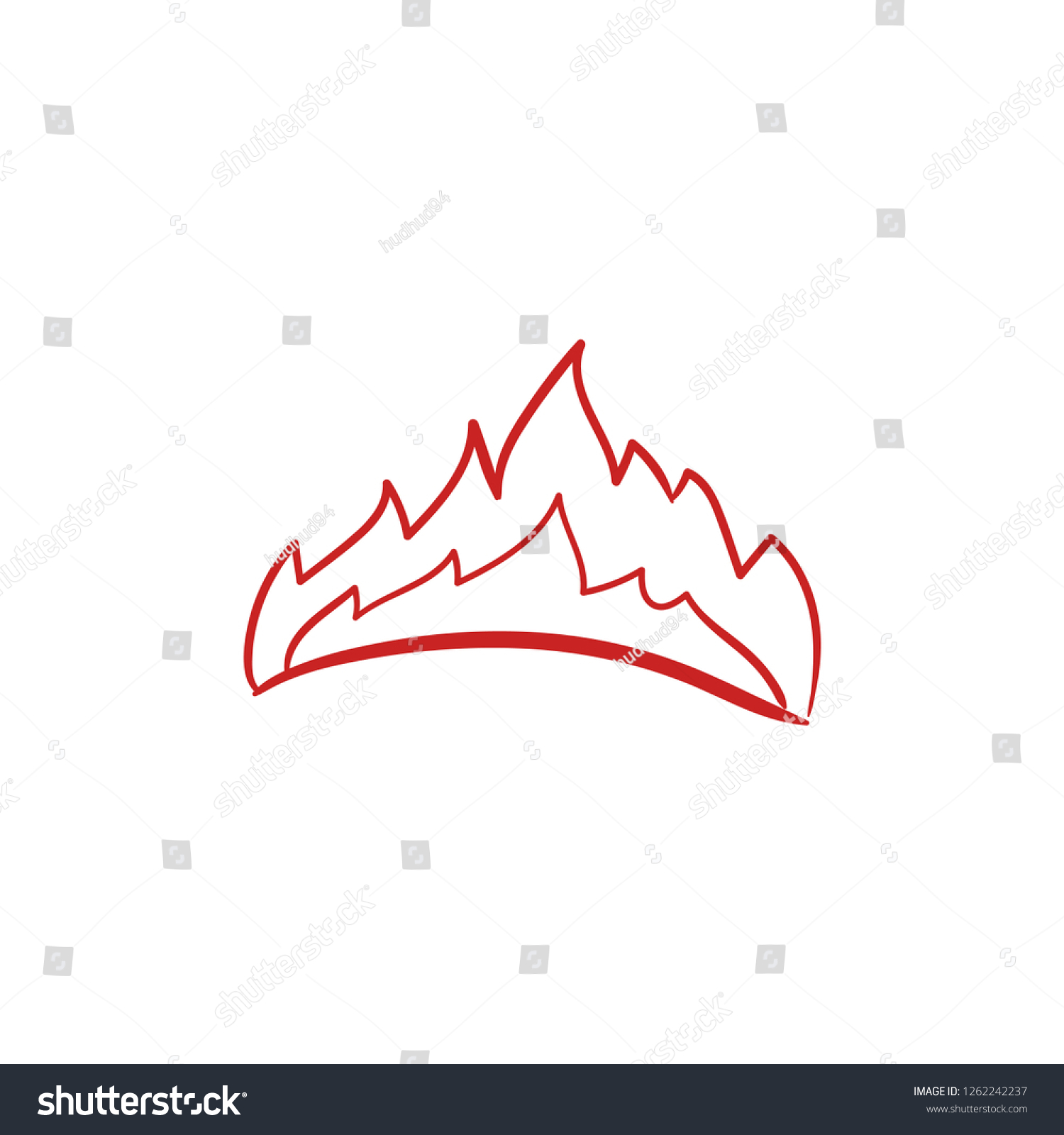 Fire Doodle Logo Icon Vector Drawing Stock Vector (Royalty Free) 1262242237