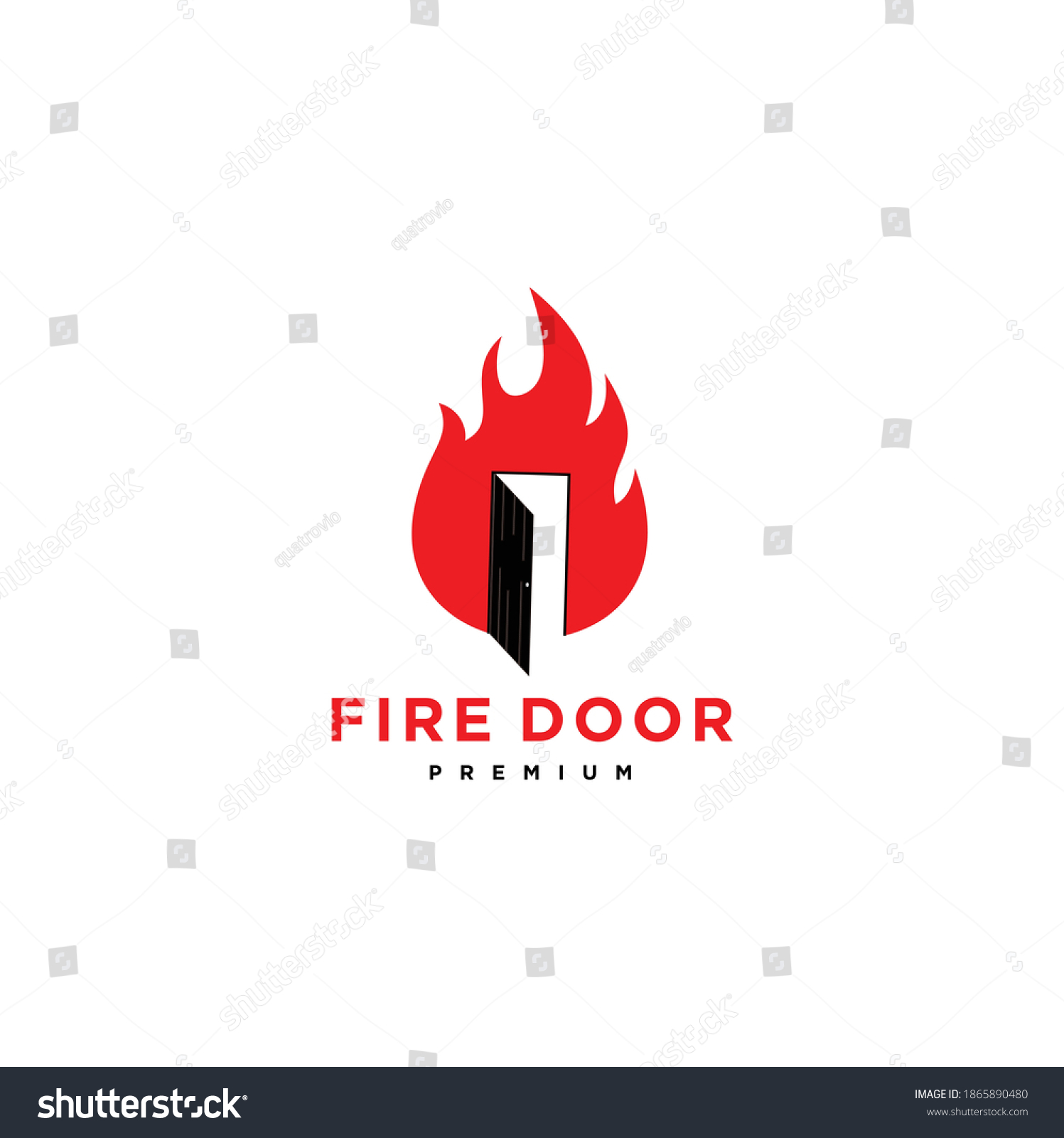 Fire Door Logo Vector Illustration Stock Vector (Royalty Free) 1865890480