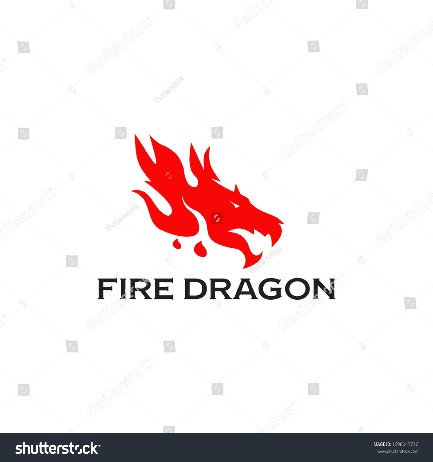 Fire Dragon Icon Logo Design Vector Stock Vector (Royalty Free ...