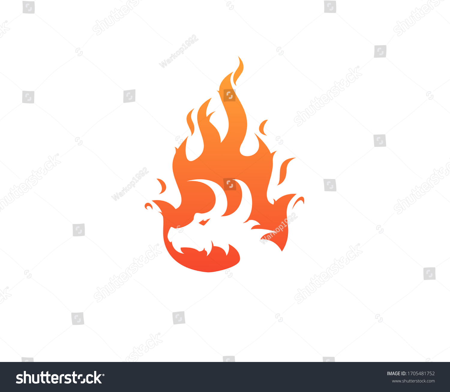 Fire Dragon Logodragon Head Inside Flame Stock Vector (Royalty Free ...