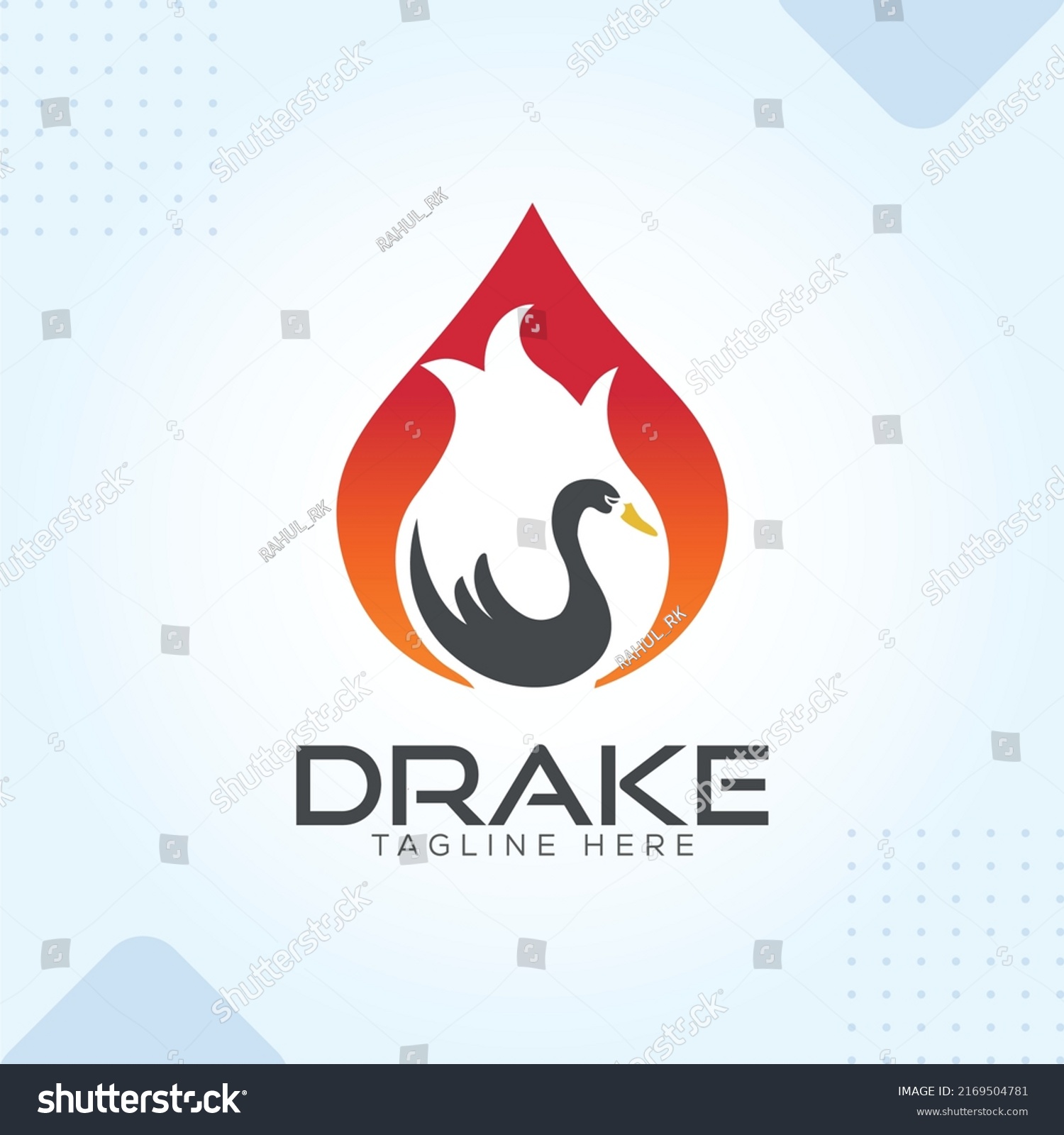 Fire Duck Modern Creative Premium Logo Stock Vector (Royalty Free ...