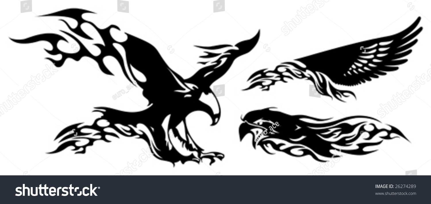Fire Eagle Vector Illustration Scale Any: vector de stock (libre de ...