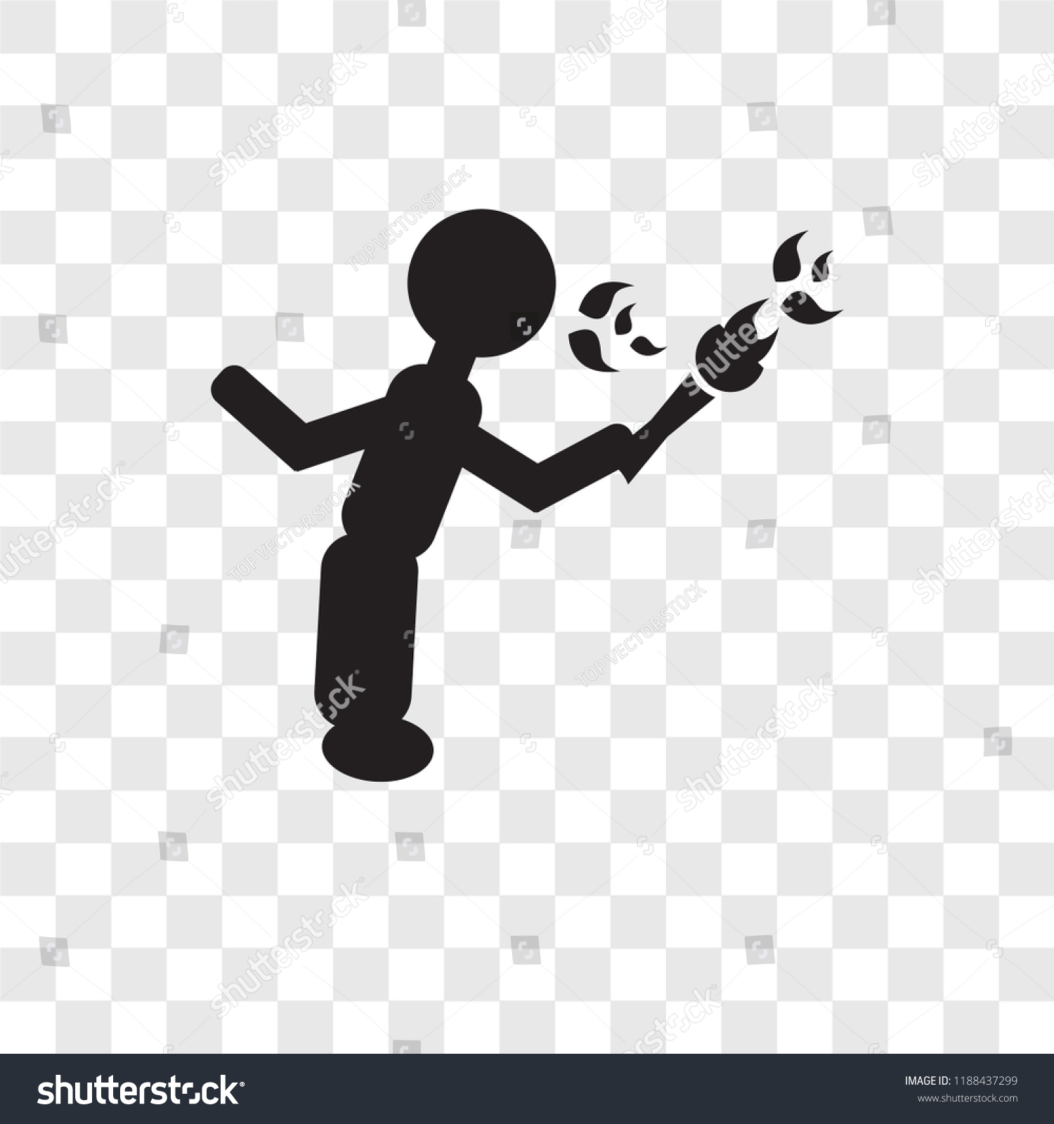 Fire Eater Man Vector Icon Isolated Stock Vector (Royalty Free ...