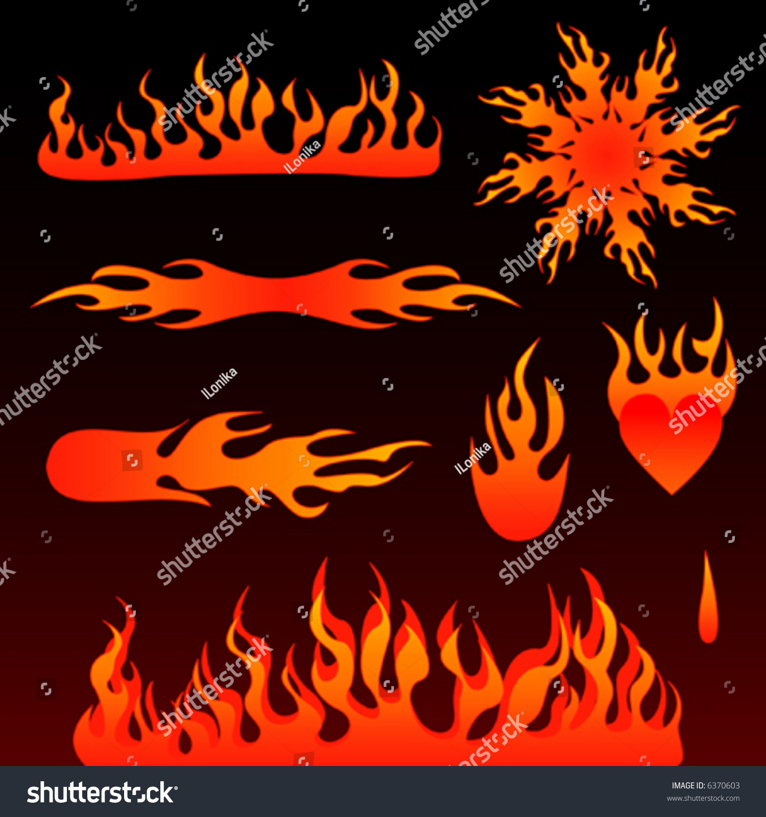 Fire Elements Design Stock Vector (Royalty Free) 6370603 | Shutterstock