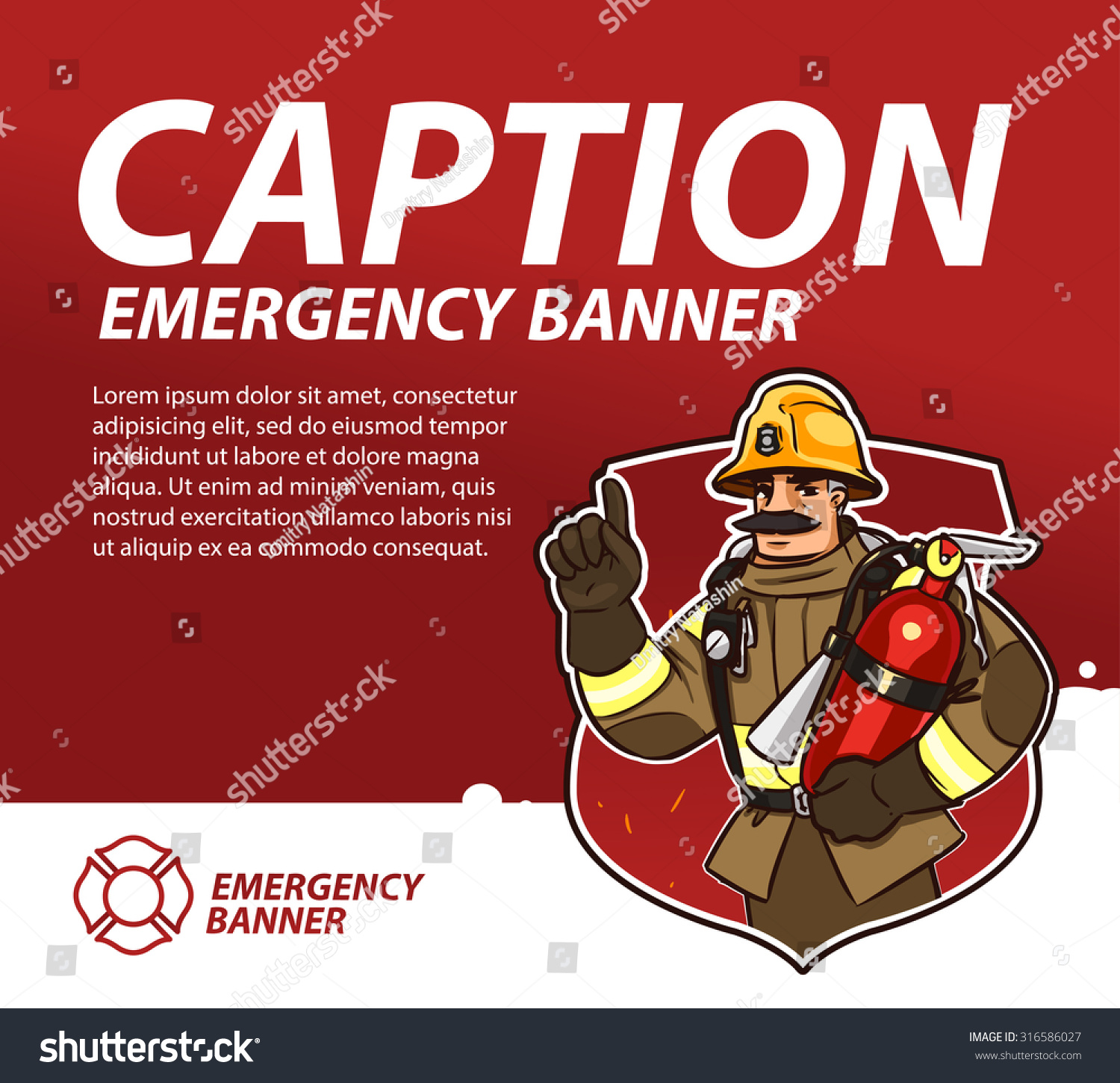 Fire Emergency Banner Template Stock Vector (Royalty Free) 316586027 ...