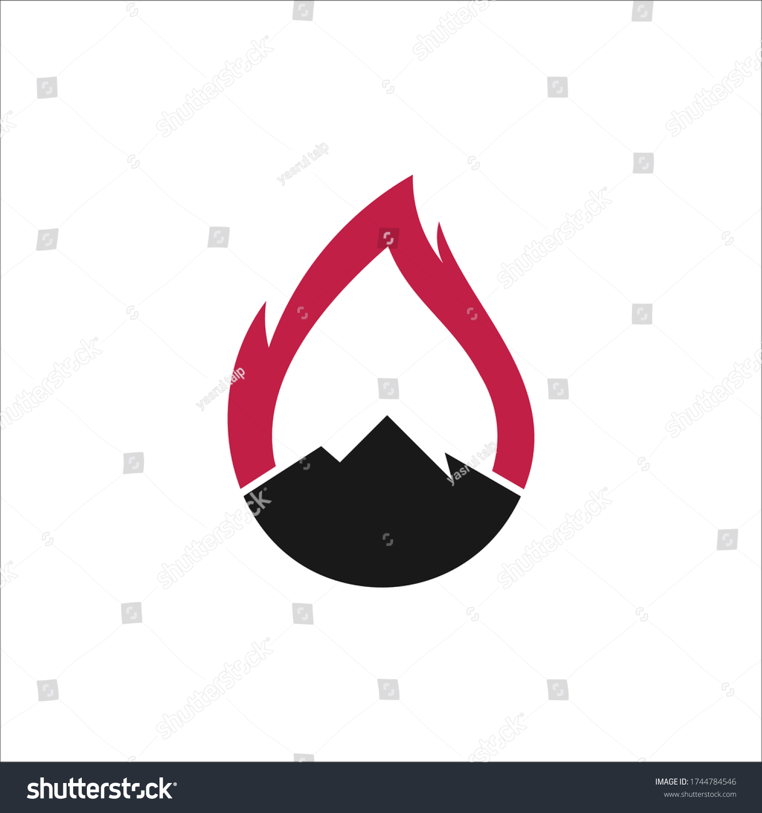 Fire End Mountain Vector Logo Graphic Stock Vector (Royalty Free ...