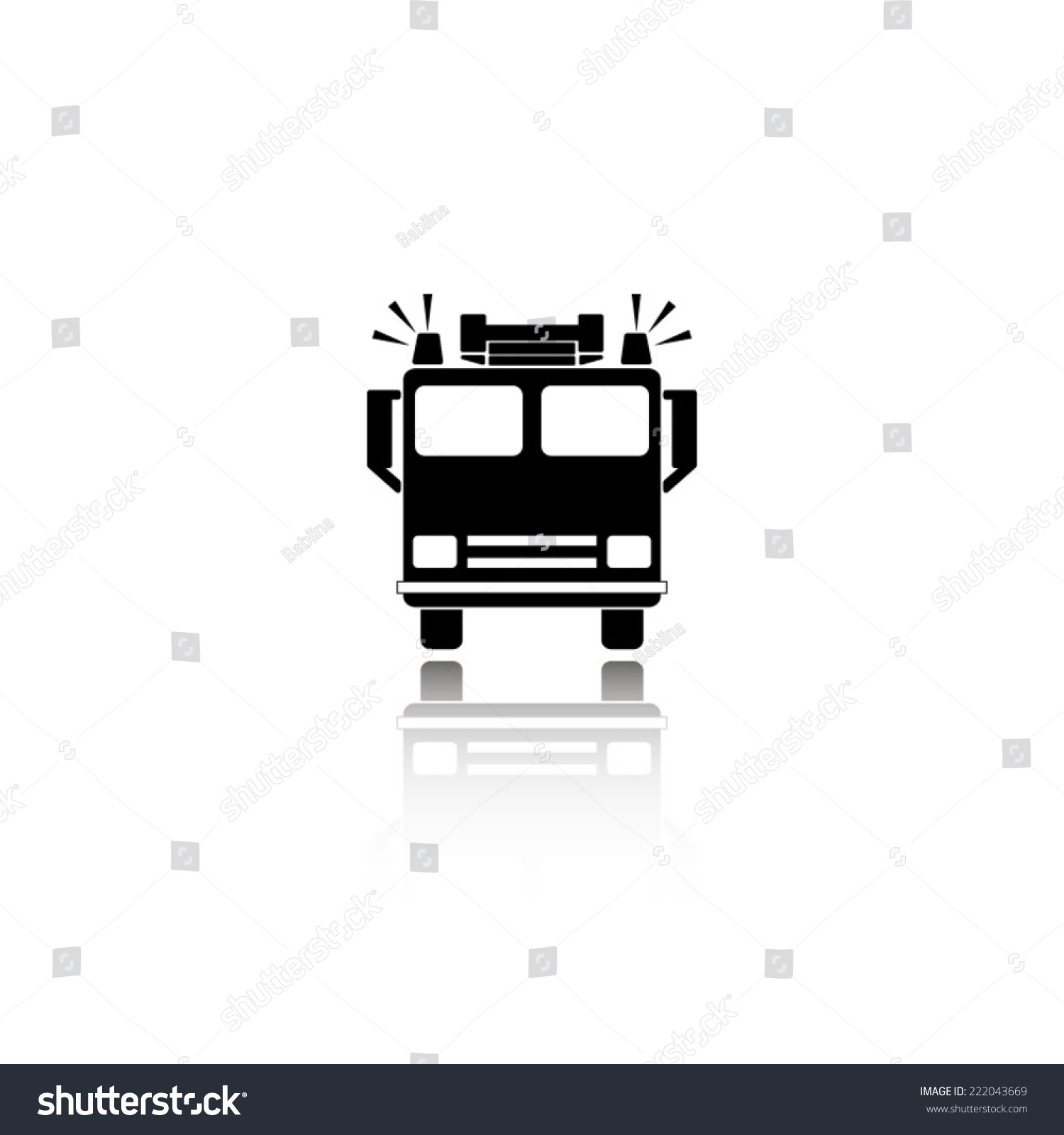 Fire Engine Icon Black Vector Illustration Stock Vector (Royalty Free ...