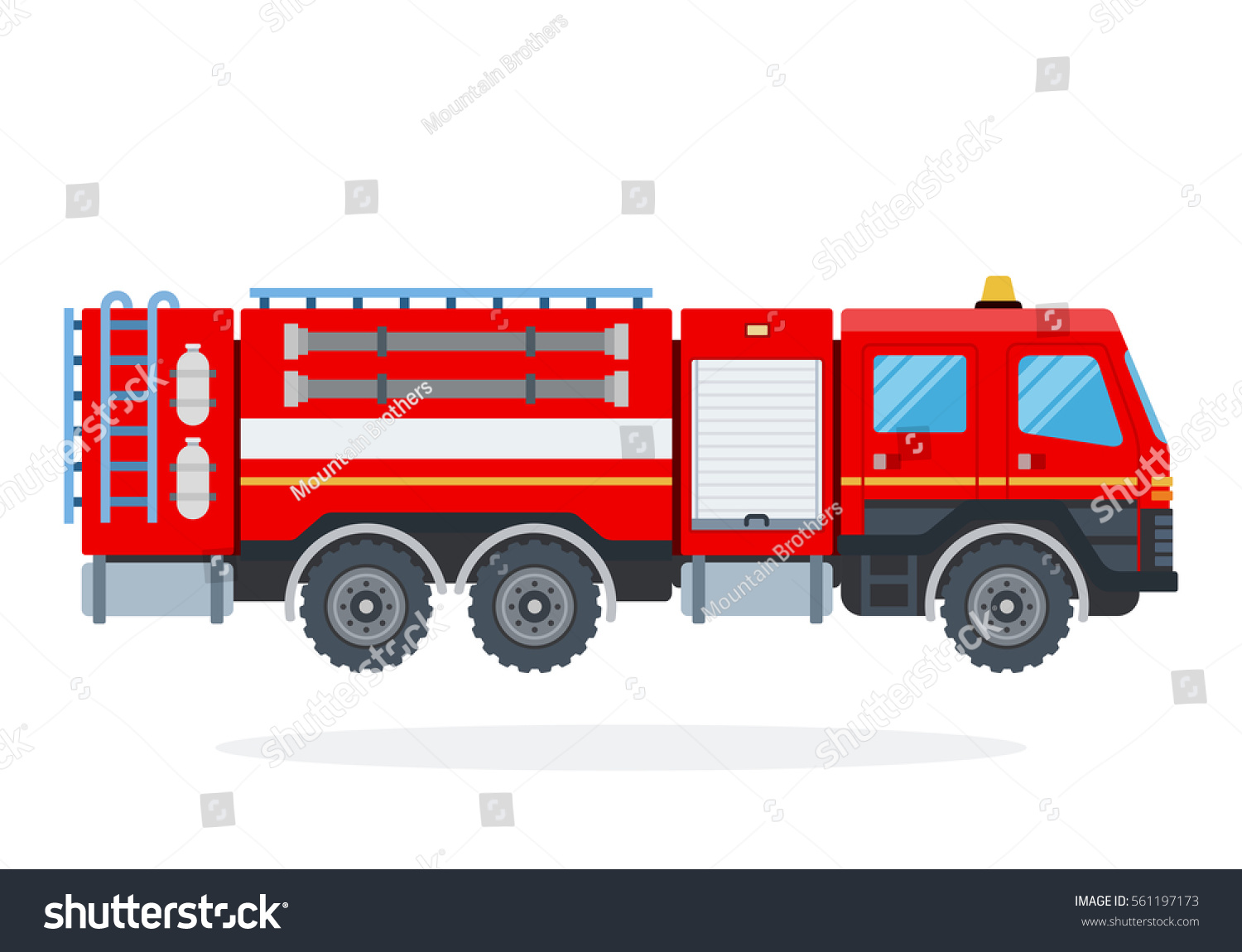 Vektor Stok Fire Engine Vector Flat Material Design (Tanpa Royalti ...