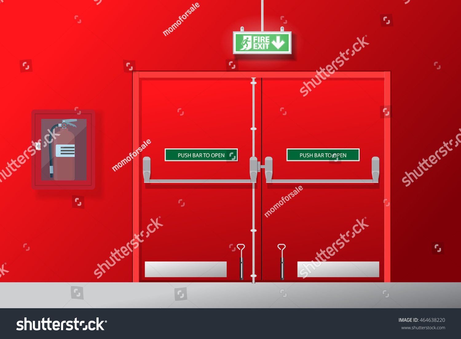 Fire Exit Door Vector Flat Design Stock Vector (Royalty Free) 464638220 ...