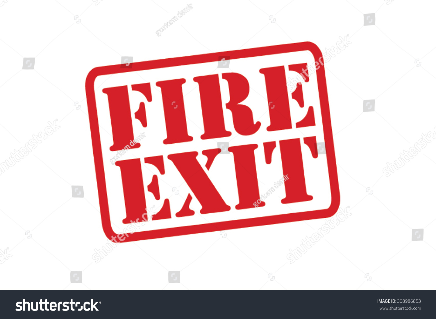 Fire Exit Red Rubber Stamp Over Stock Vector (Royalty Free) 308986853 ...