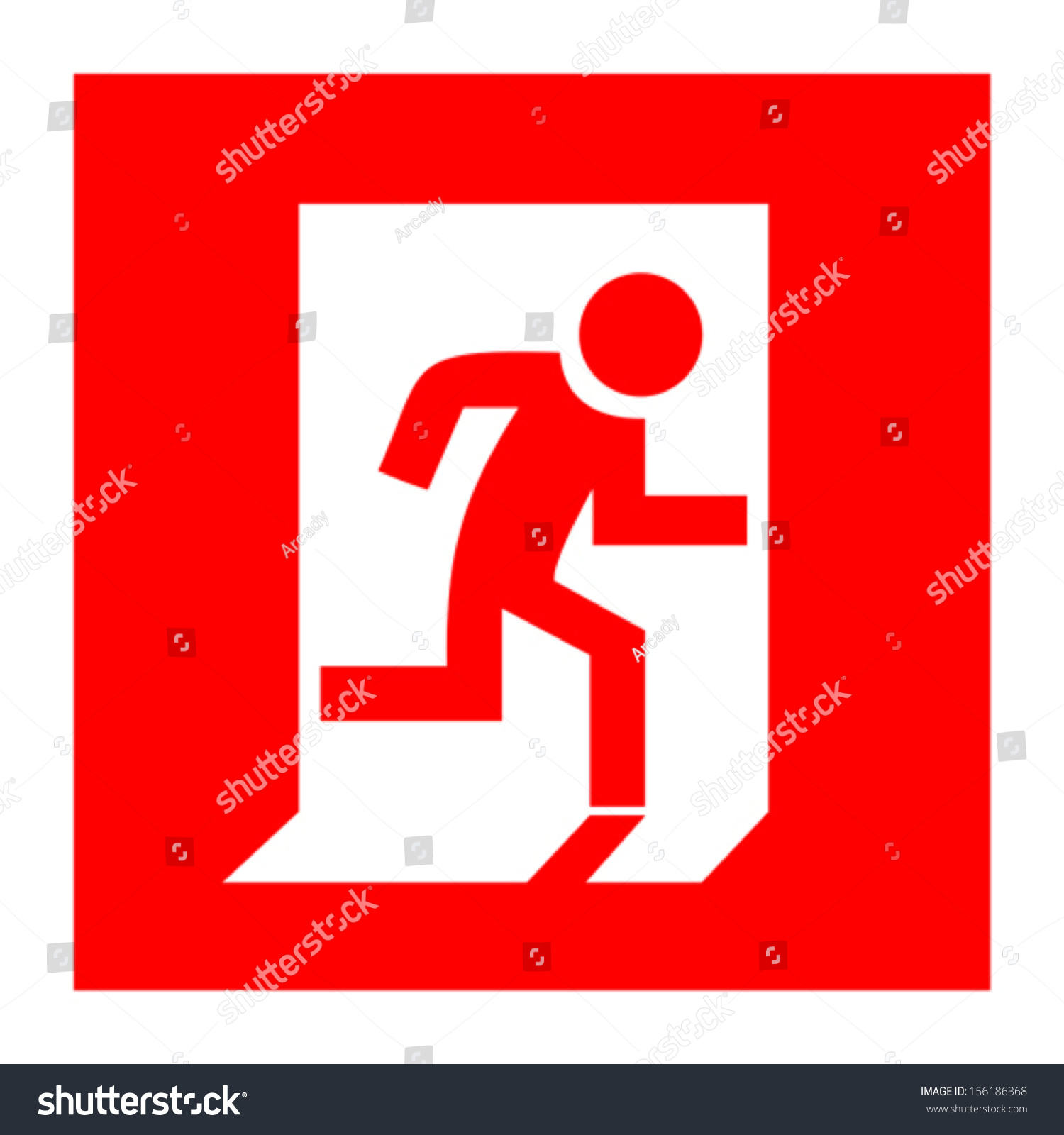 Fire Exit Red Sign Stock Vector (Royalty Free) 156186368